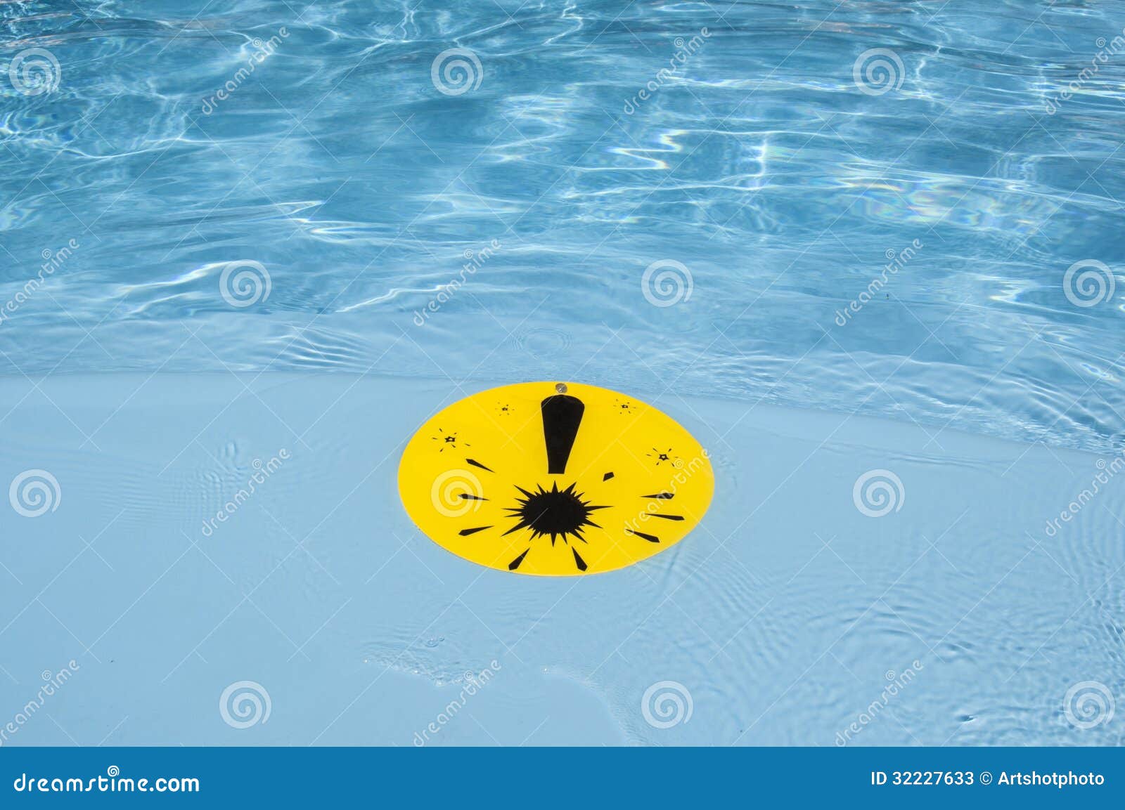 Exclamation Mark in the Pool Stock Image - Image of caution, dangerous ...
