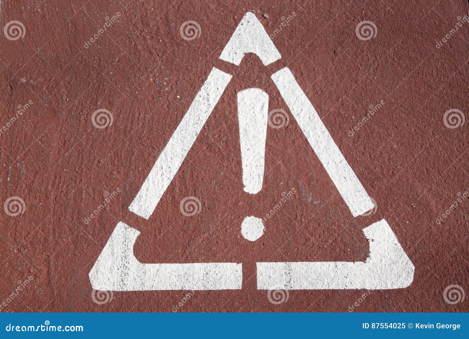 Exclamation Mark Printed on Road Surface Stock Image - Image of surface ...