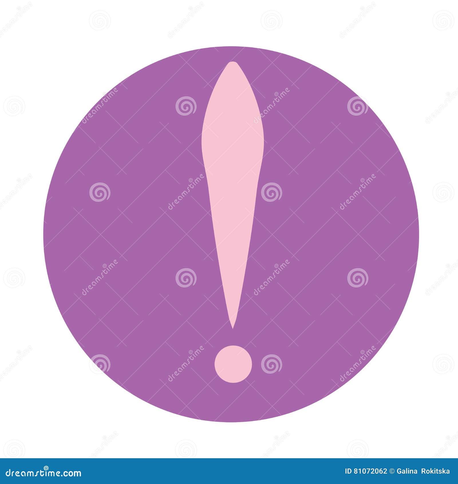 Exclamation Mark in Purple Circle. Vector Icon. Flat Design Style Stock ...