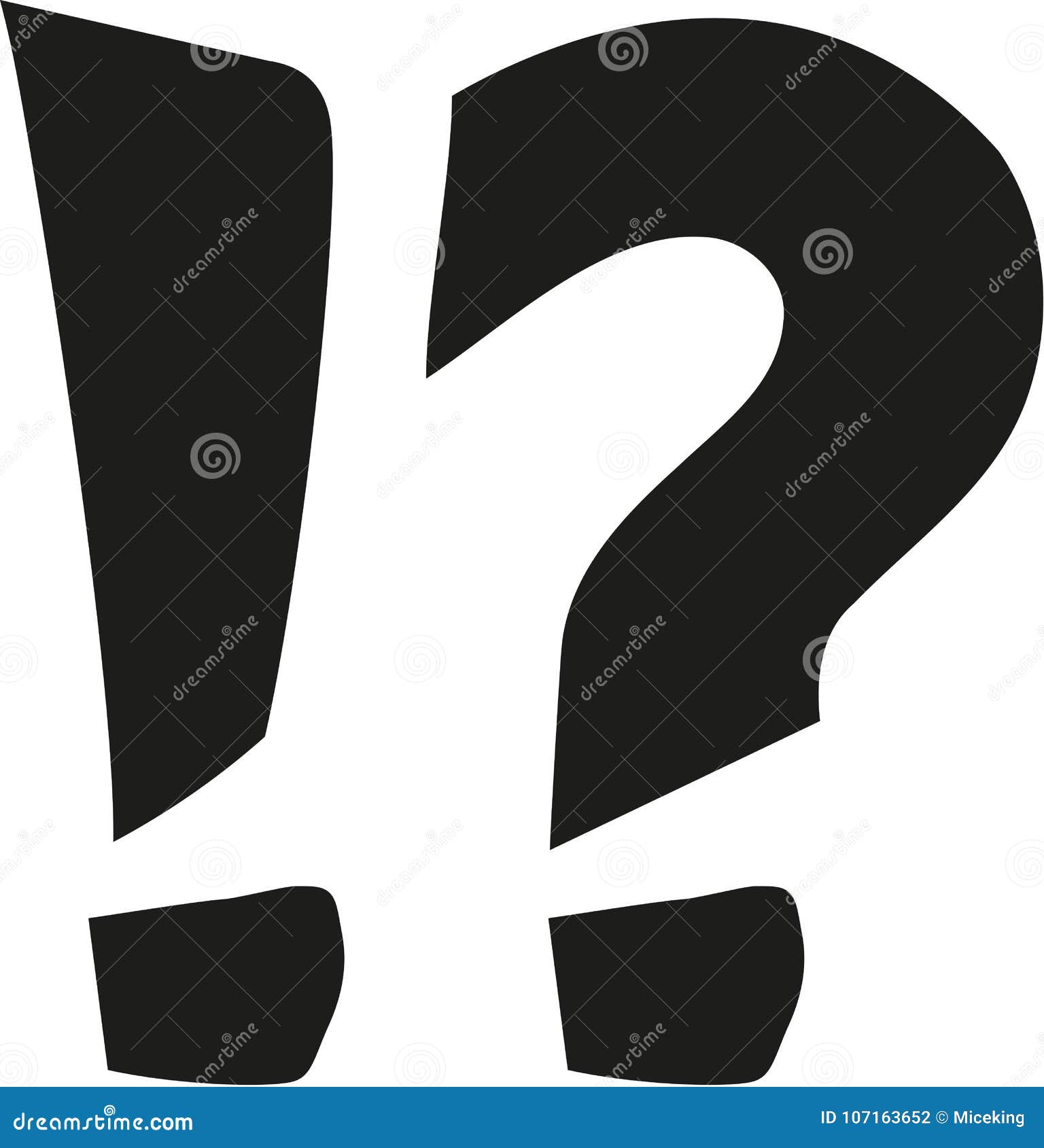 Exclamation Mark and Question Mark Fat Stock Vector - Illustration of ...