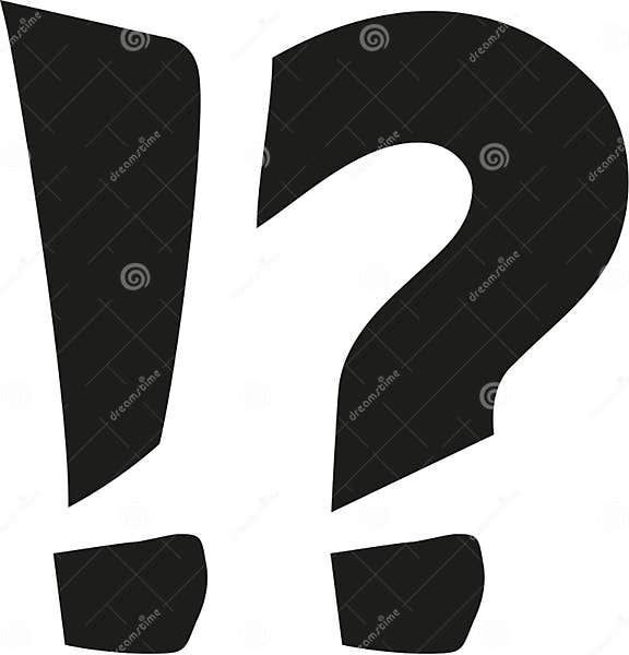 Exclamation Mark and Question Mark Fat Stock Vector - Illustration of ...
