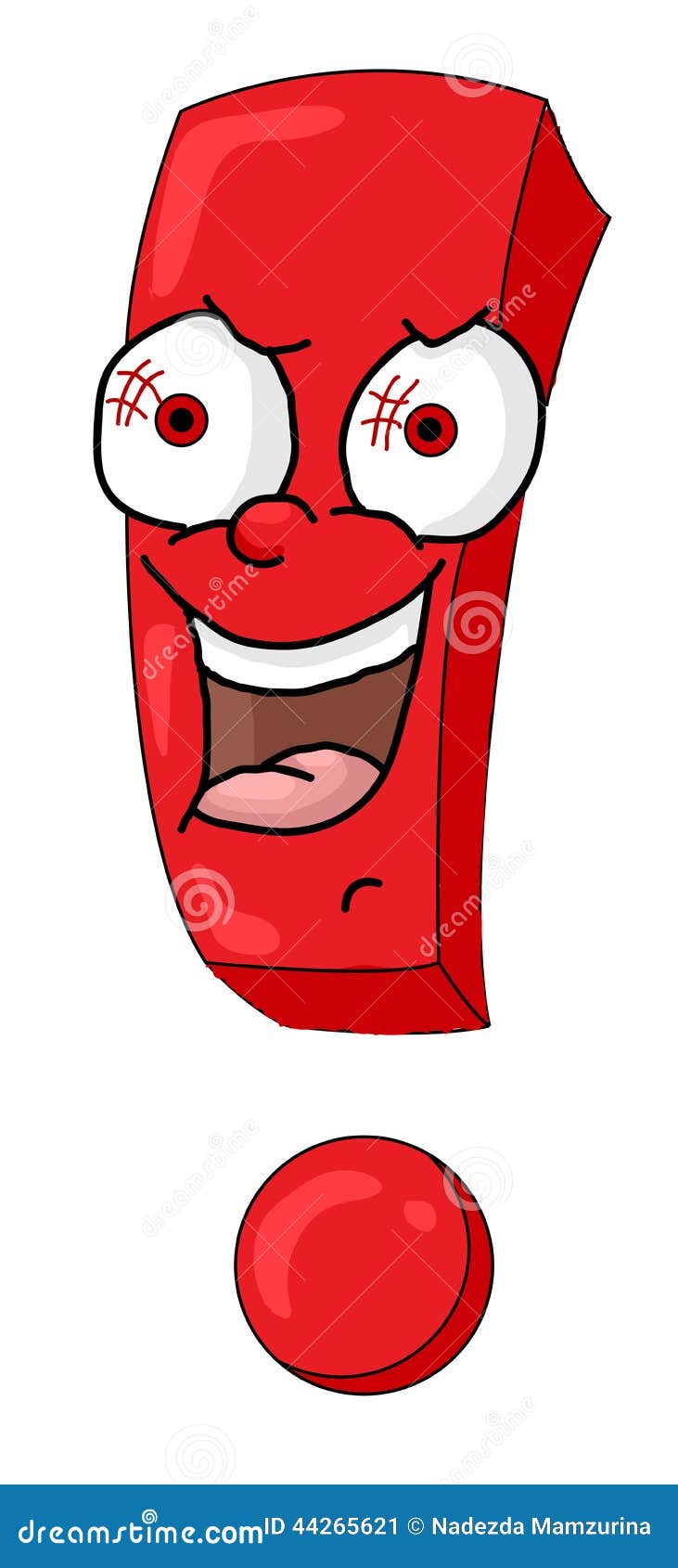 Angry Red Exclamation Mark Cartoon Character Speaking Through A ...