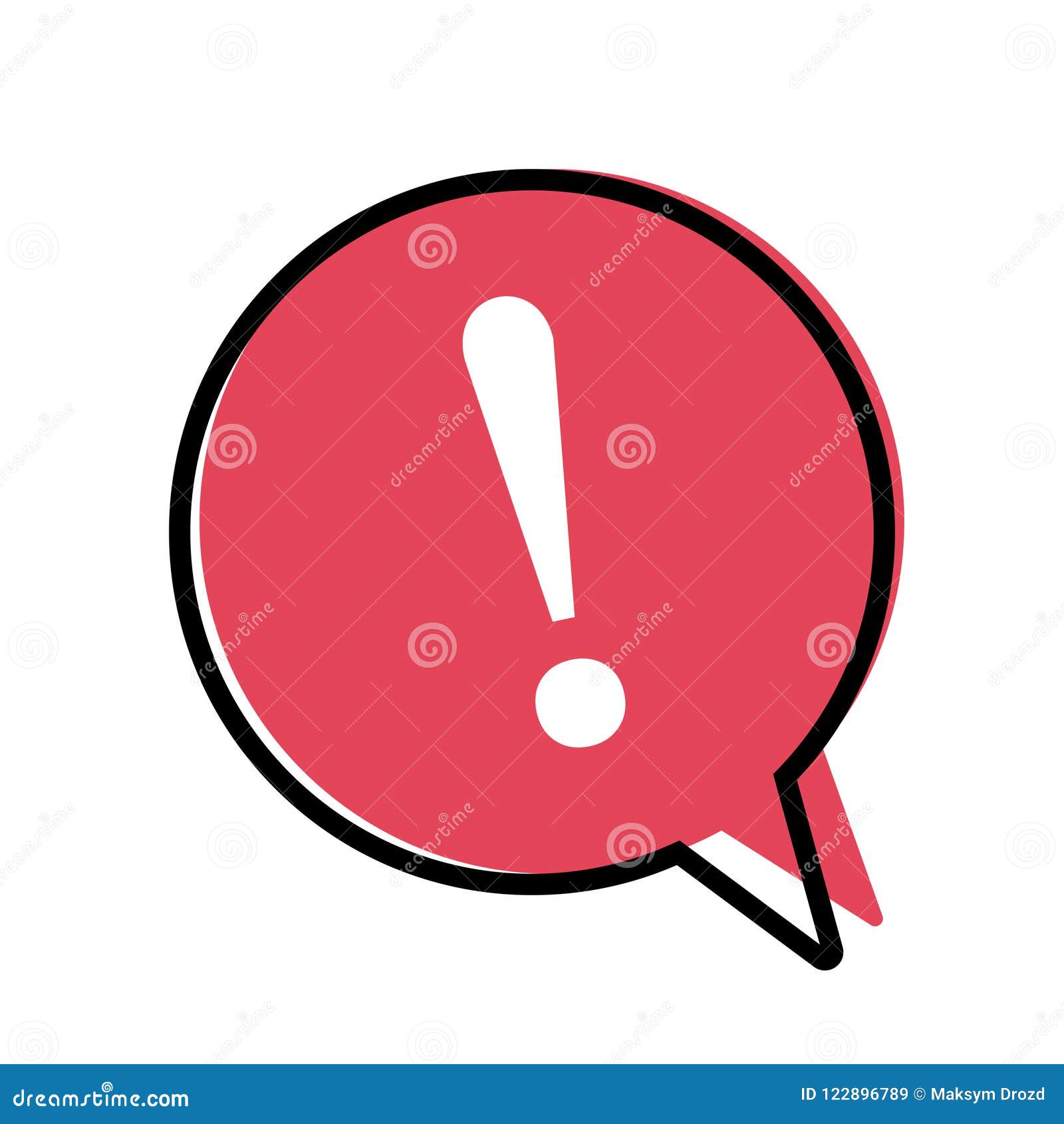 Exclamation Mark in Red Speech Bubble, Attention Sign in Speech Bubble ... Exclamation Mark in Red Speech Bubble, Attention Sign in Speech Bubble ...