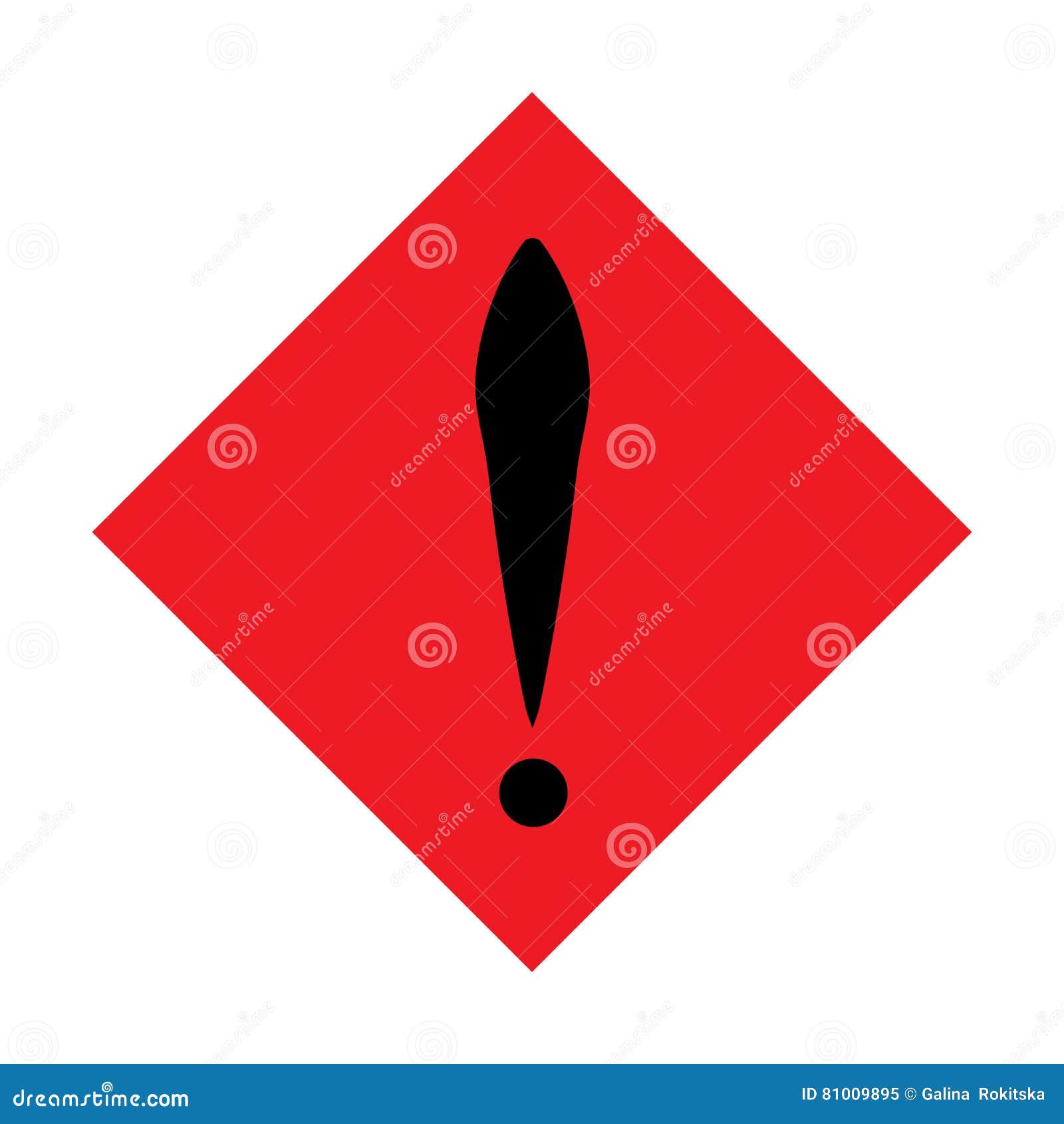 Exclamation Mark in Red Square. Vector Icon. Flat Design Style Stock ...