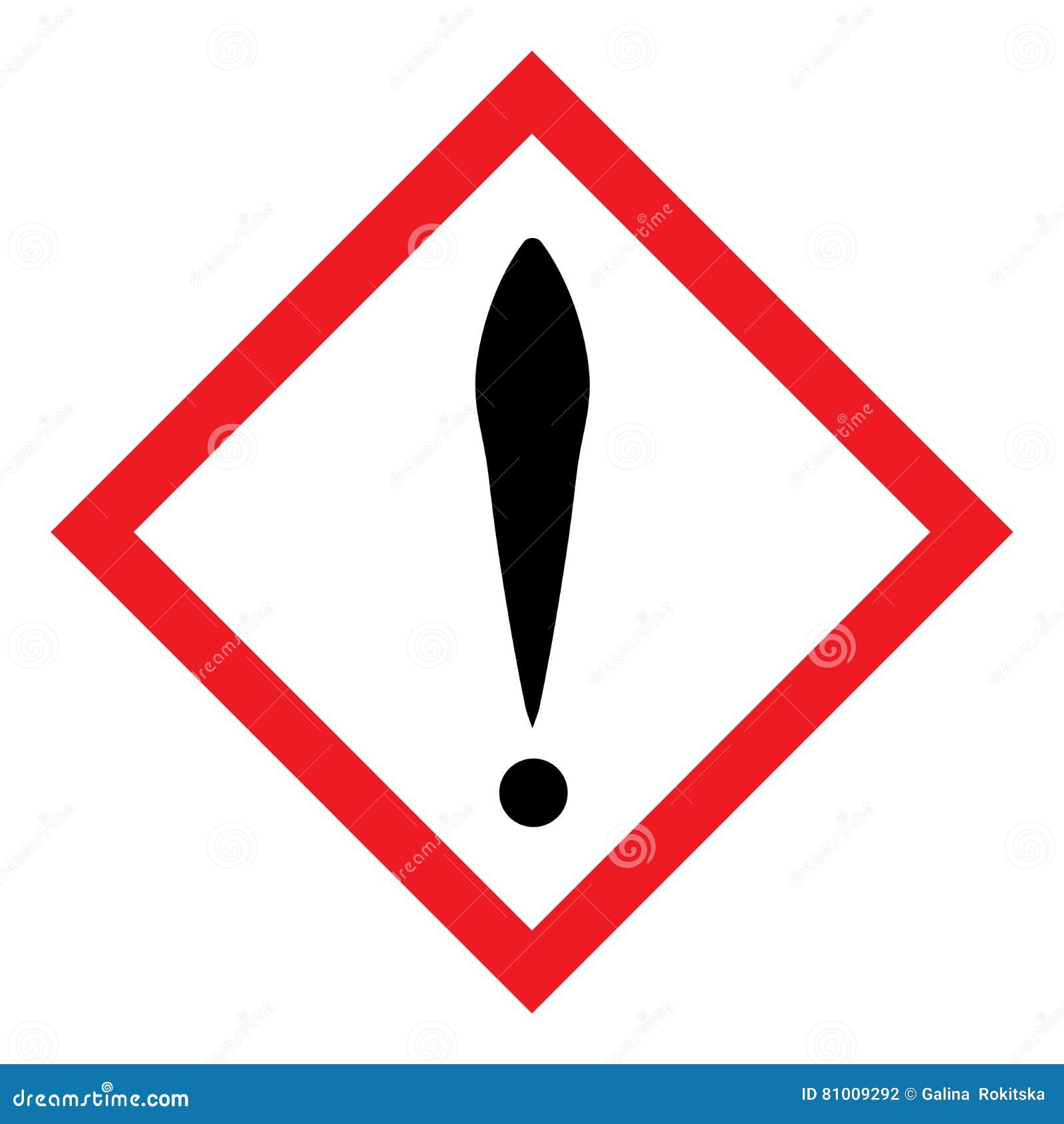 Exclamation Mark in Red and White Square. Vector Icon. Flat Design ...