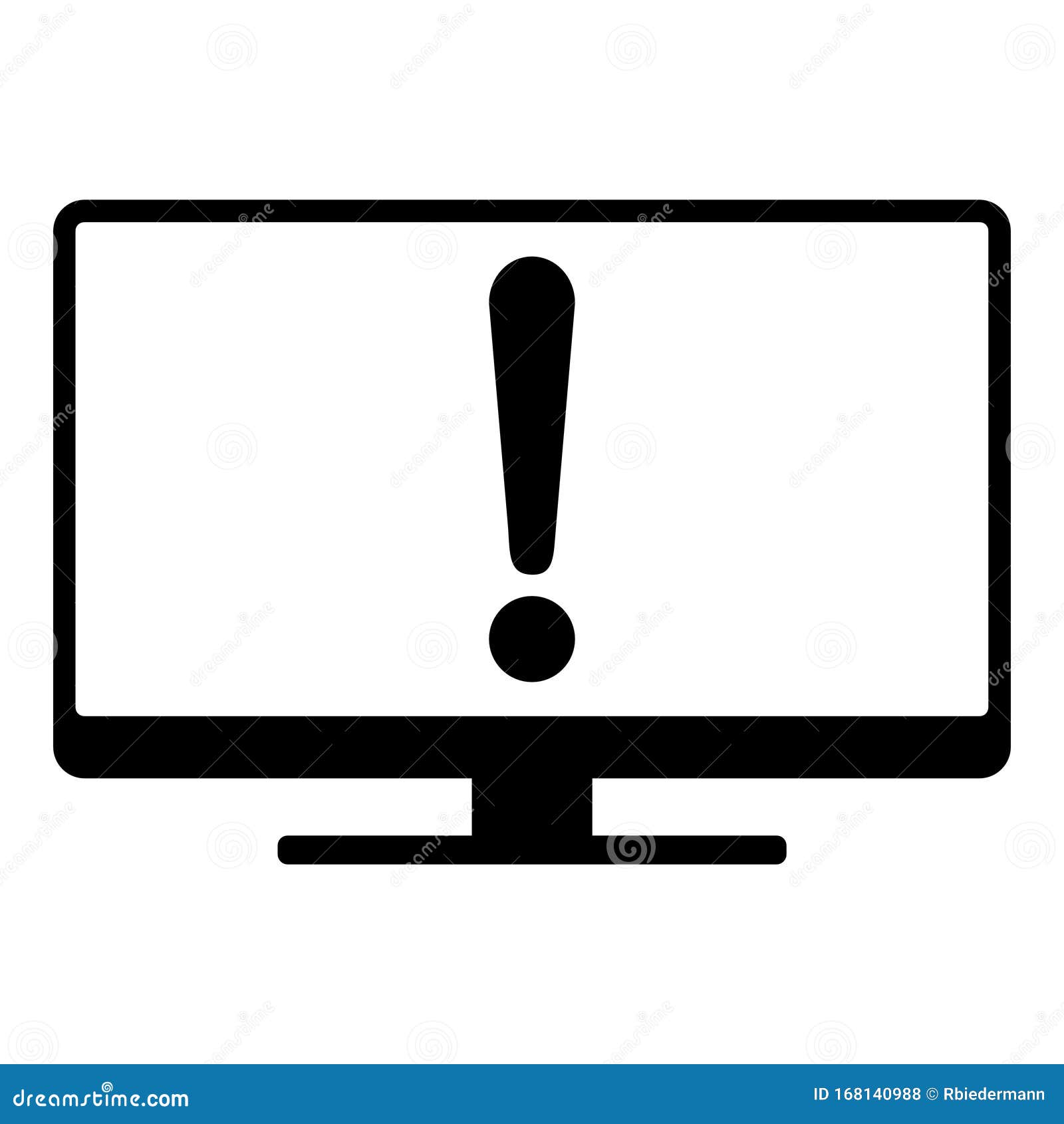 Exclamation Mark and Screen Stock Vector - Illustration of computer ...