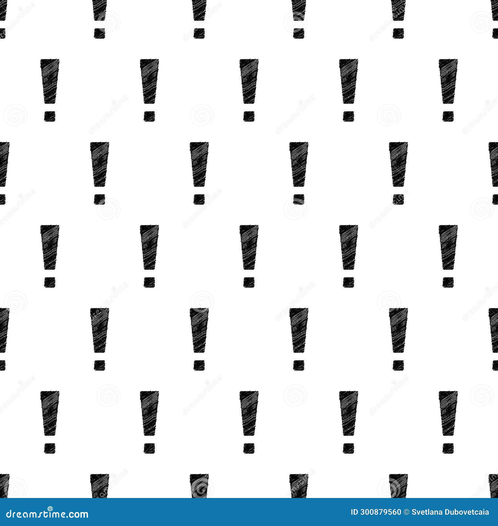 Exclamation Mark Seamless Pattern. Repeating Important Patern. Black ...