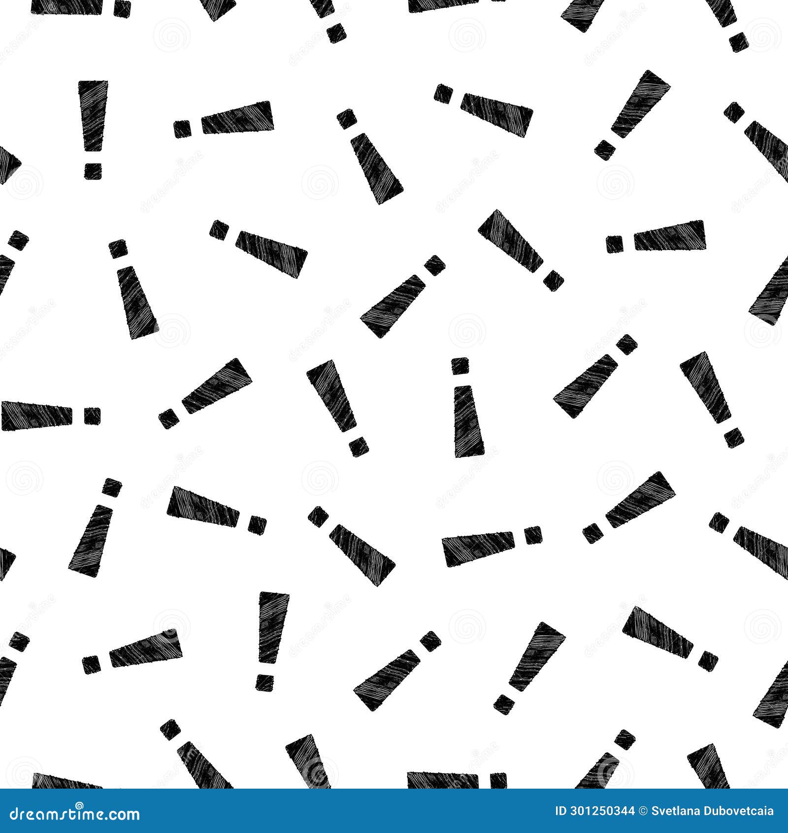 Exclamation Mark Seamless Pattern. Repeating Important Patern. Black ...