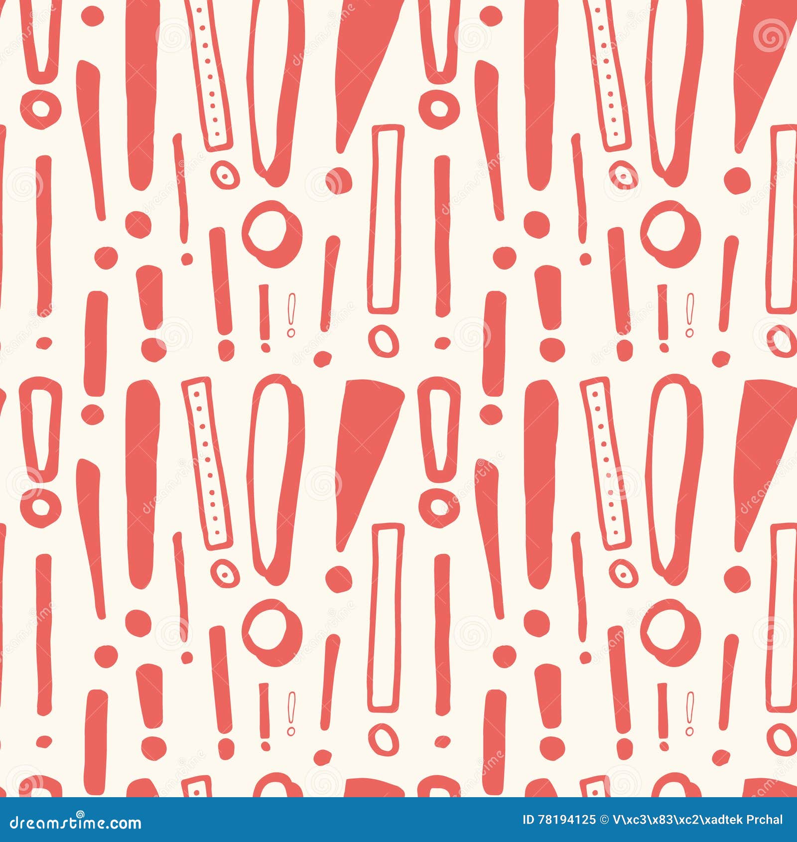 Exclamation Mark Seamless Pattern. Stock Vector - Illustration of ...