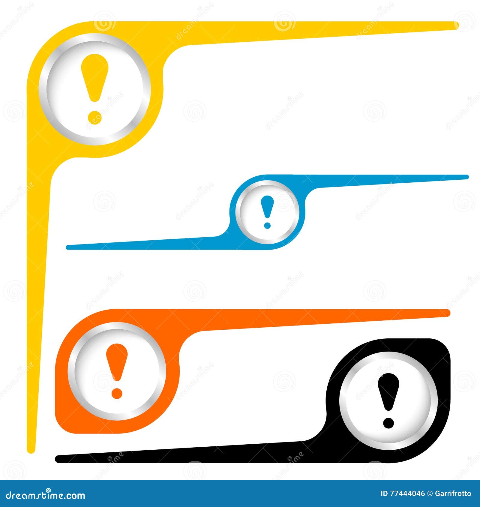 Exclamation mark stock vector. Illustration of three - 77444046