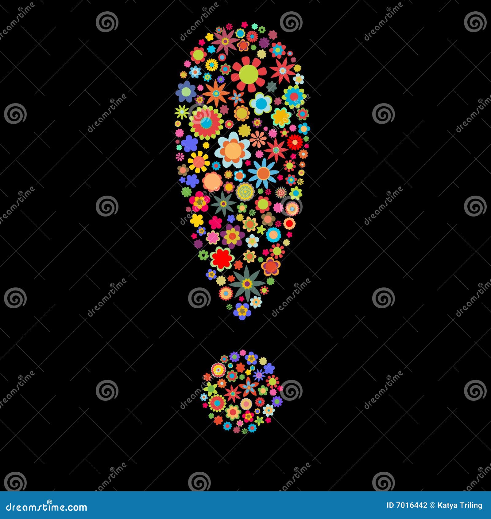 Exclamation mark shape stock vector. Illustration of floral - 7016442