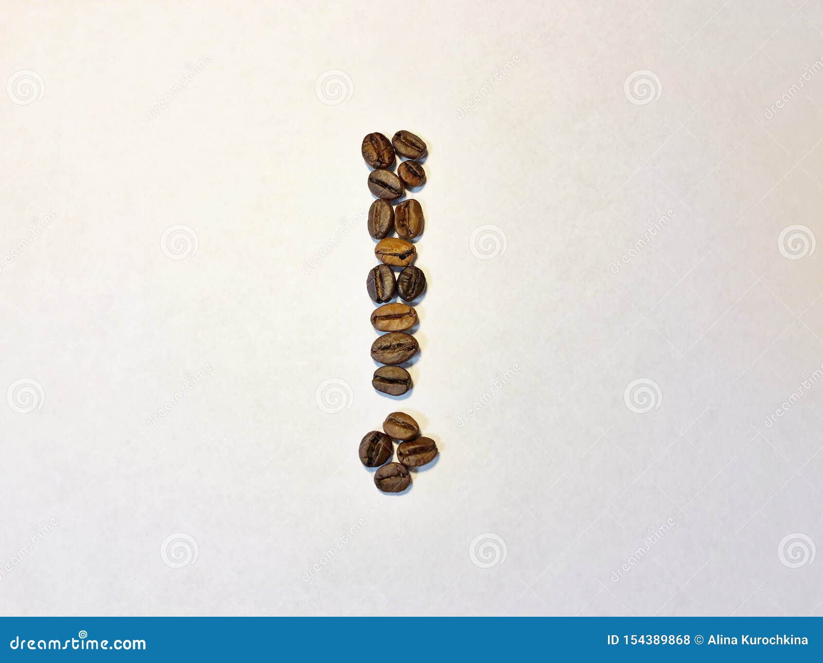 Exclamation Mark Shaped Coffee Beans on White Background Stock Photo ...