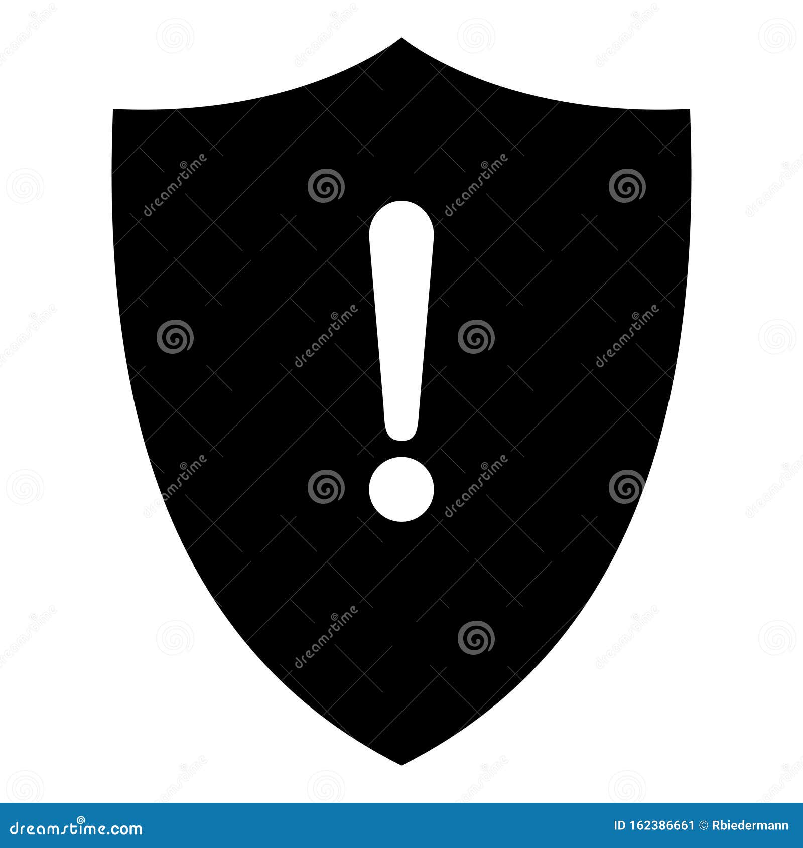 Exclamation Mark and Shield Stock Vector - Illustration of safe, icon ...