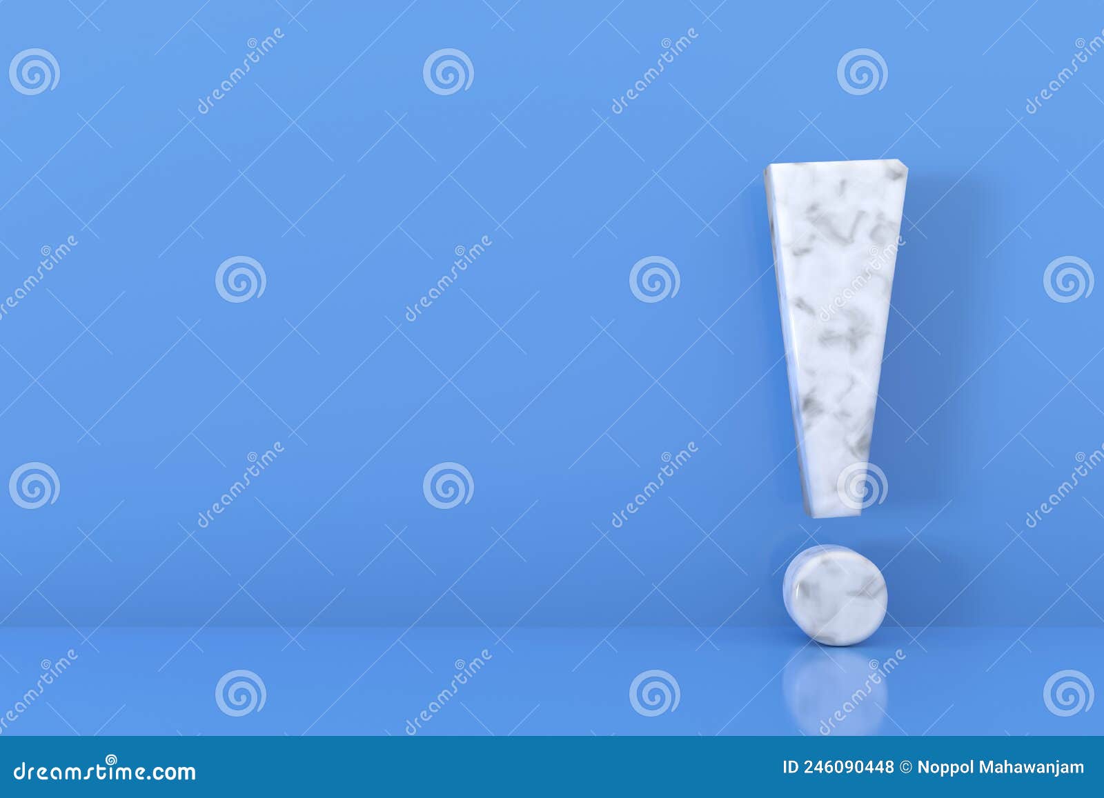 Exclamation Mark Sign Banner Design. 3D Rendering Stock Illustration ...