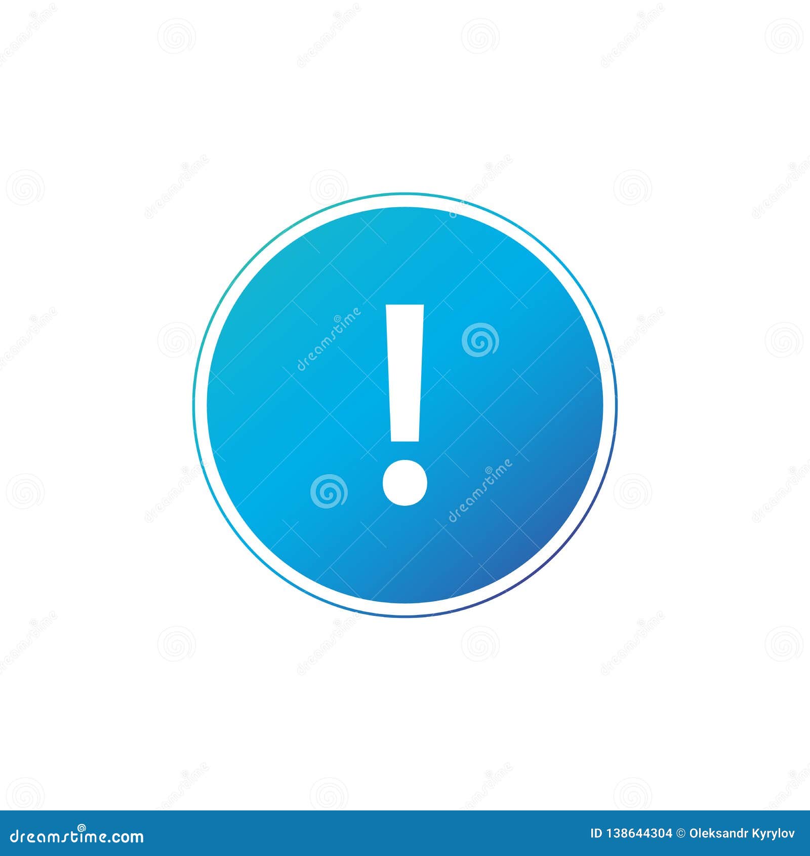 Exclamation Mark Sign in Circle Vector Isolated on White Background ...