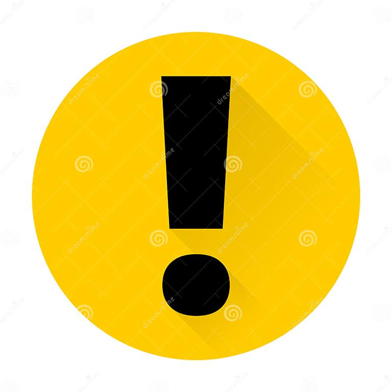 Exclamation Mark Sign Icon with Shadow Stock Vector - Illustration of ...