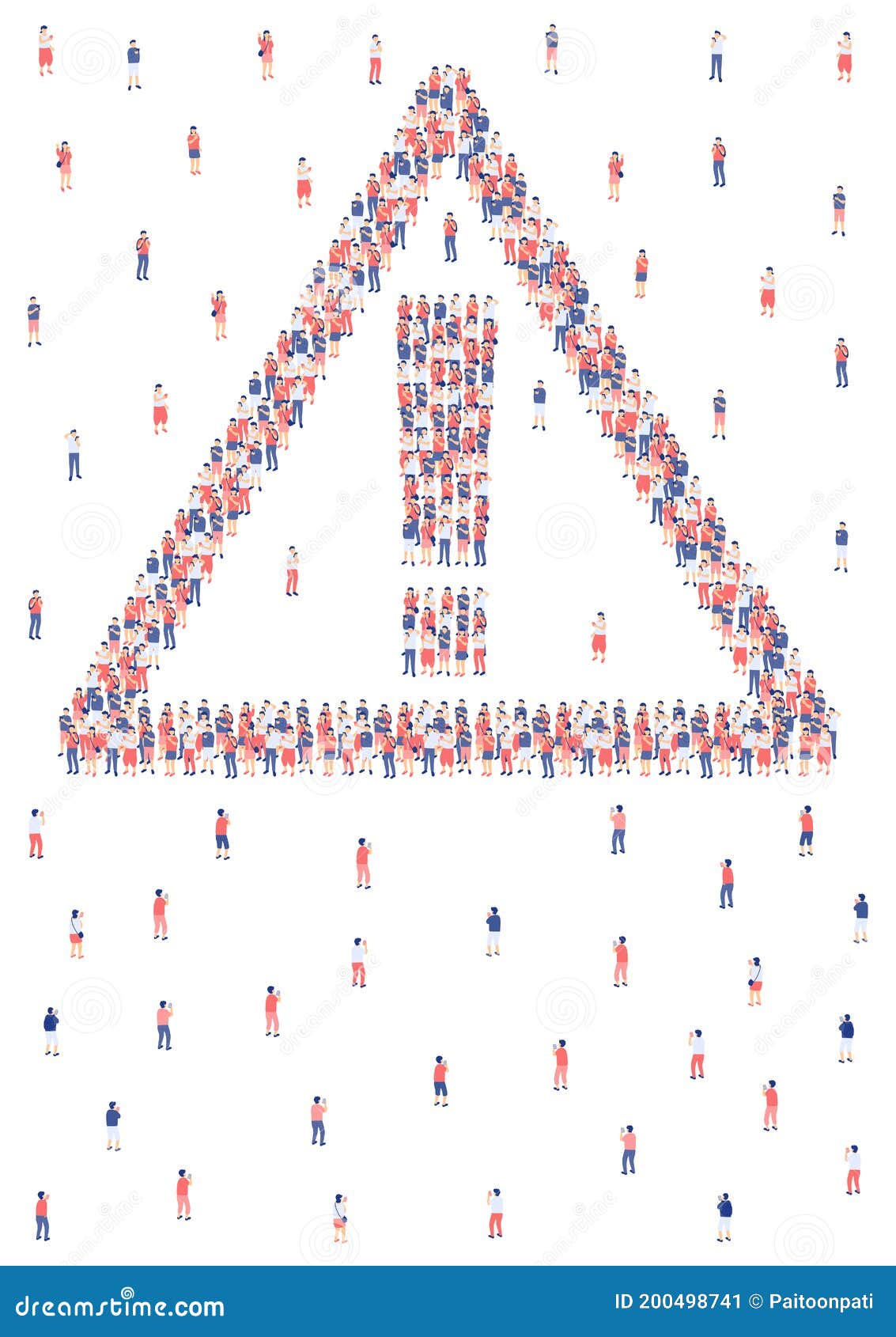 Exclamation Mark Sign from Miniature Crowd Group, Problem of Internet ...