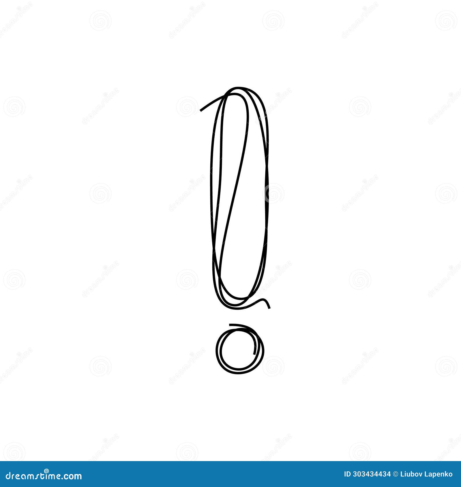 !. Exclamation Mark. Simple Icon Drawn with One Solid Line Stock Vector ...