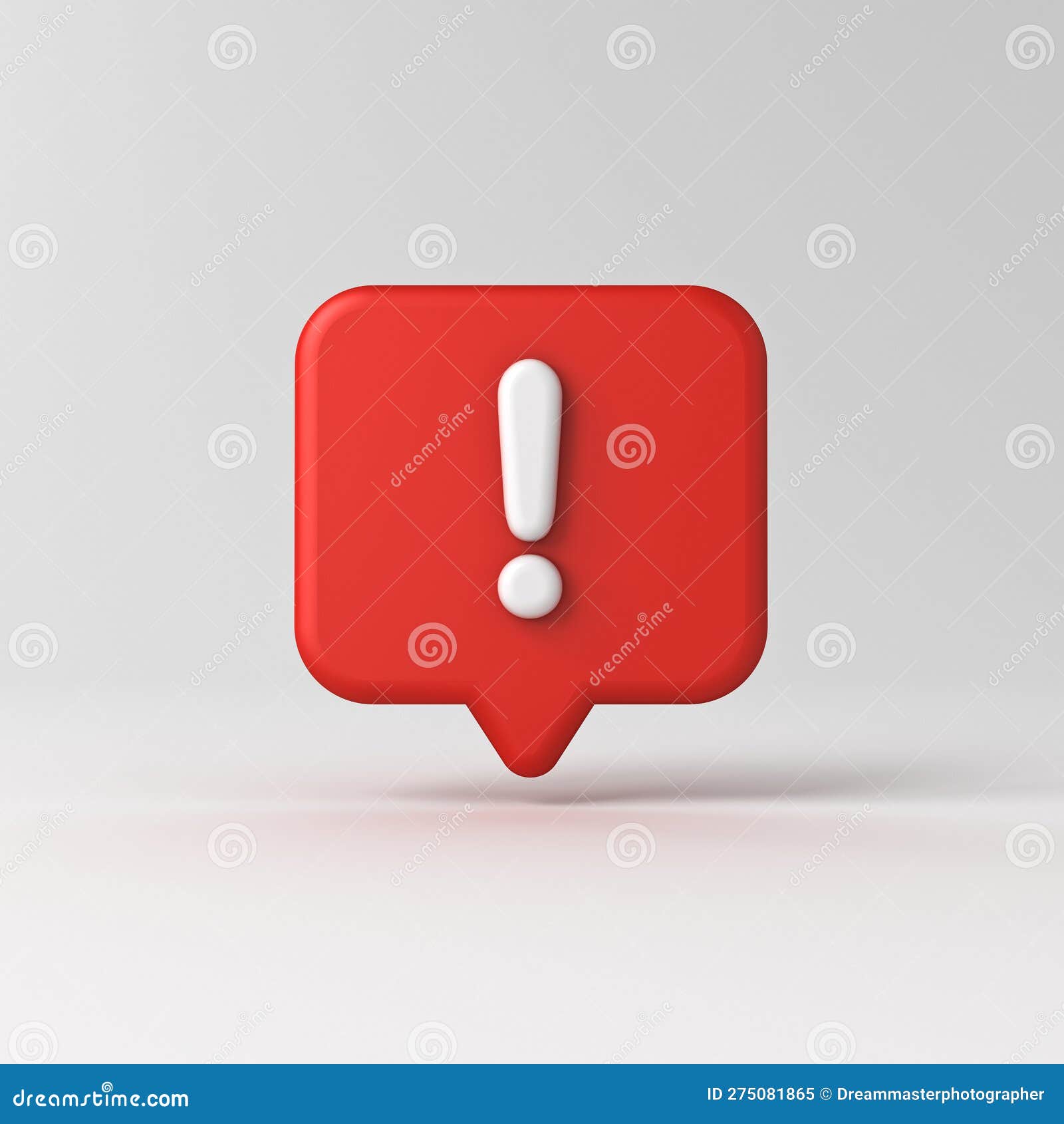 Exclamation Mark on Social Media Notification Pin on White Gray ...
