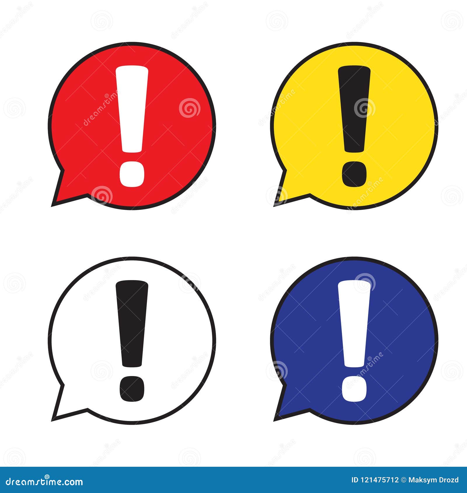 Exclamation Mark in Speech Bubble, Attention Icon Stock Vector ... Exclamation Mark in Speech Bubble, Attention Icon Stock Vector ...