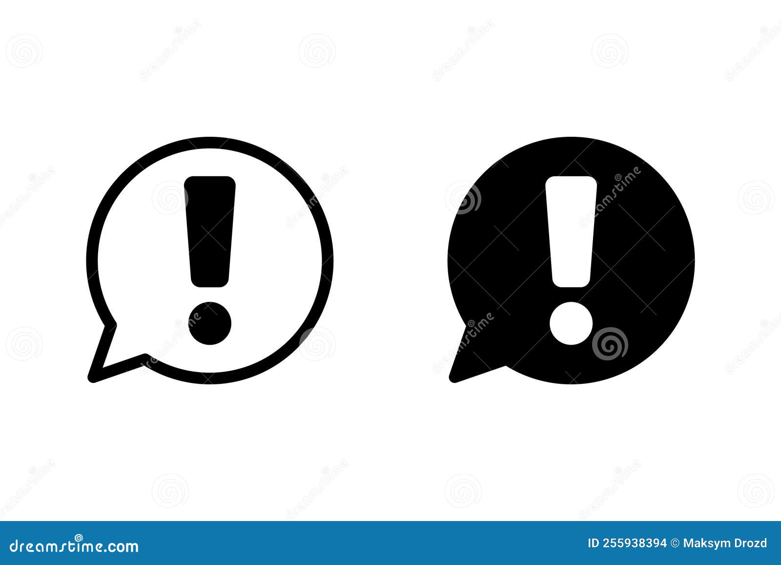 Exclamation Mark in Speech Bubble, Exclamation Mark Icon. Hazard ...