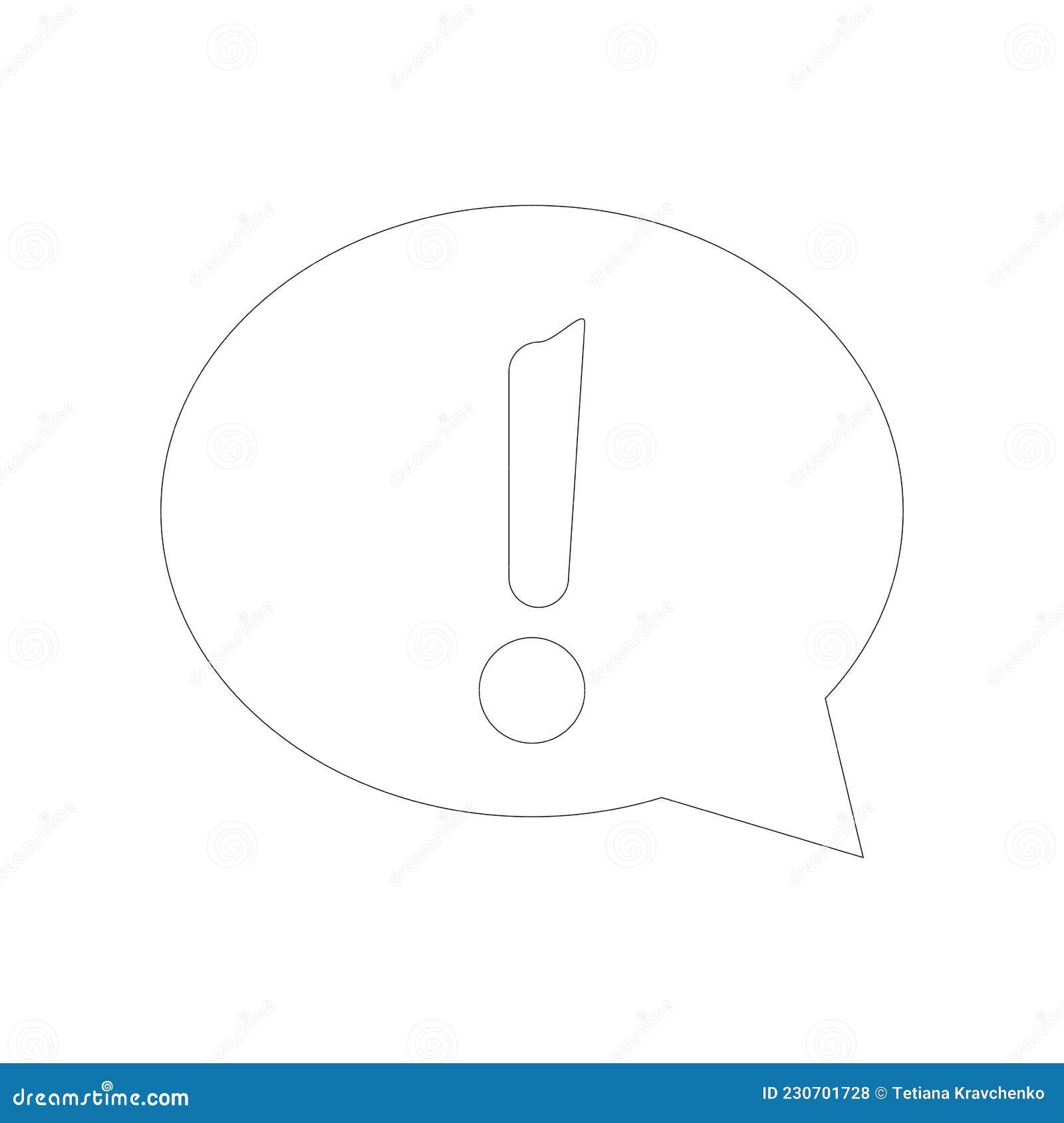 Exclamation Mark in Speech Bubble. Important Notice Sign. Silhouette ...