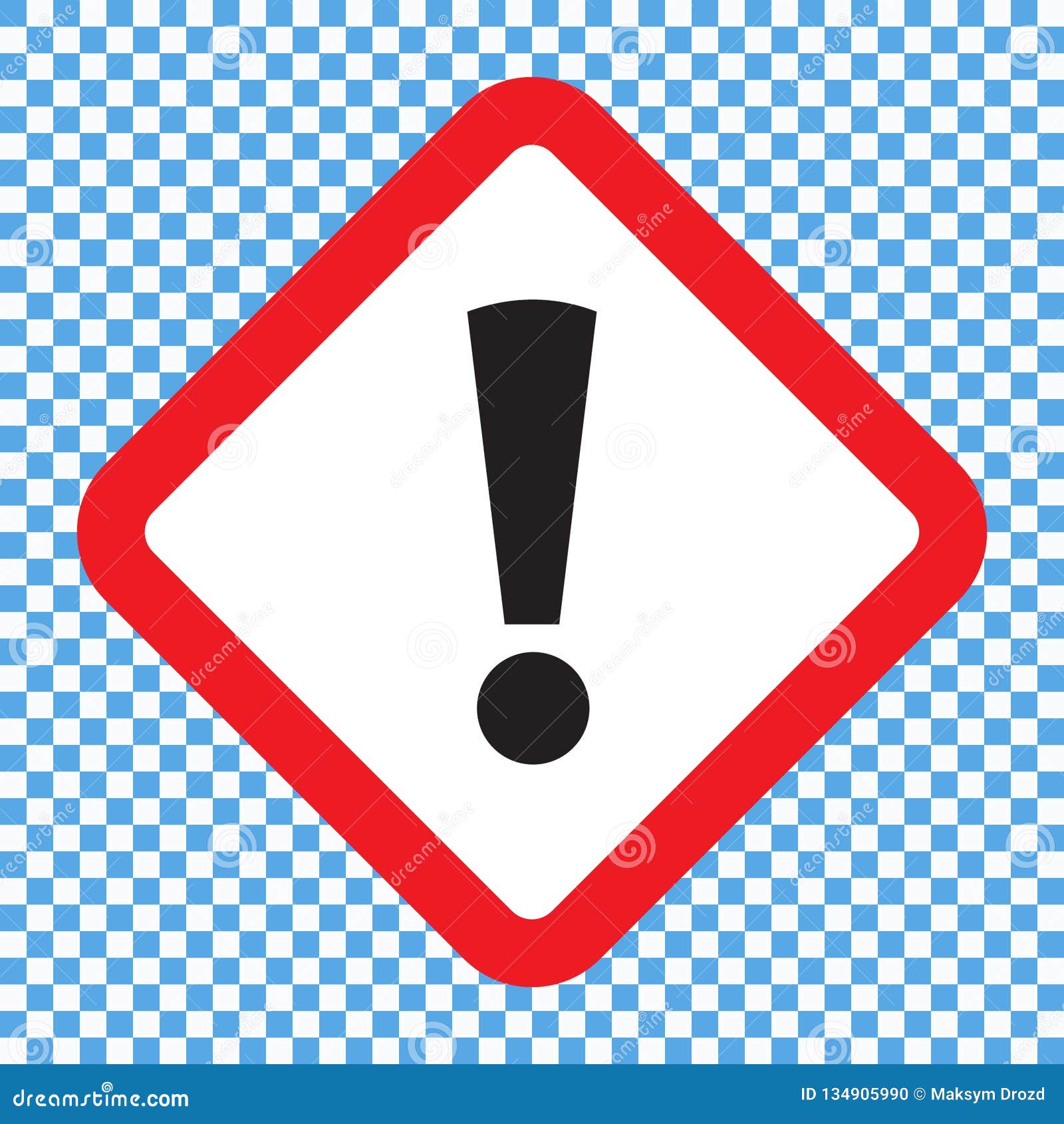 Exclamation Mark, Square Hazard Warning Symbol, Vector Icon Stock ...
