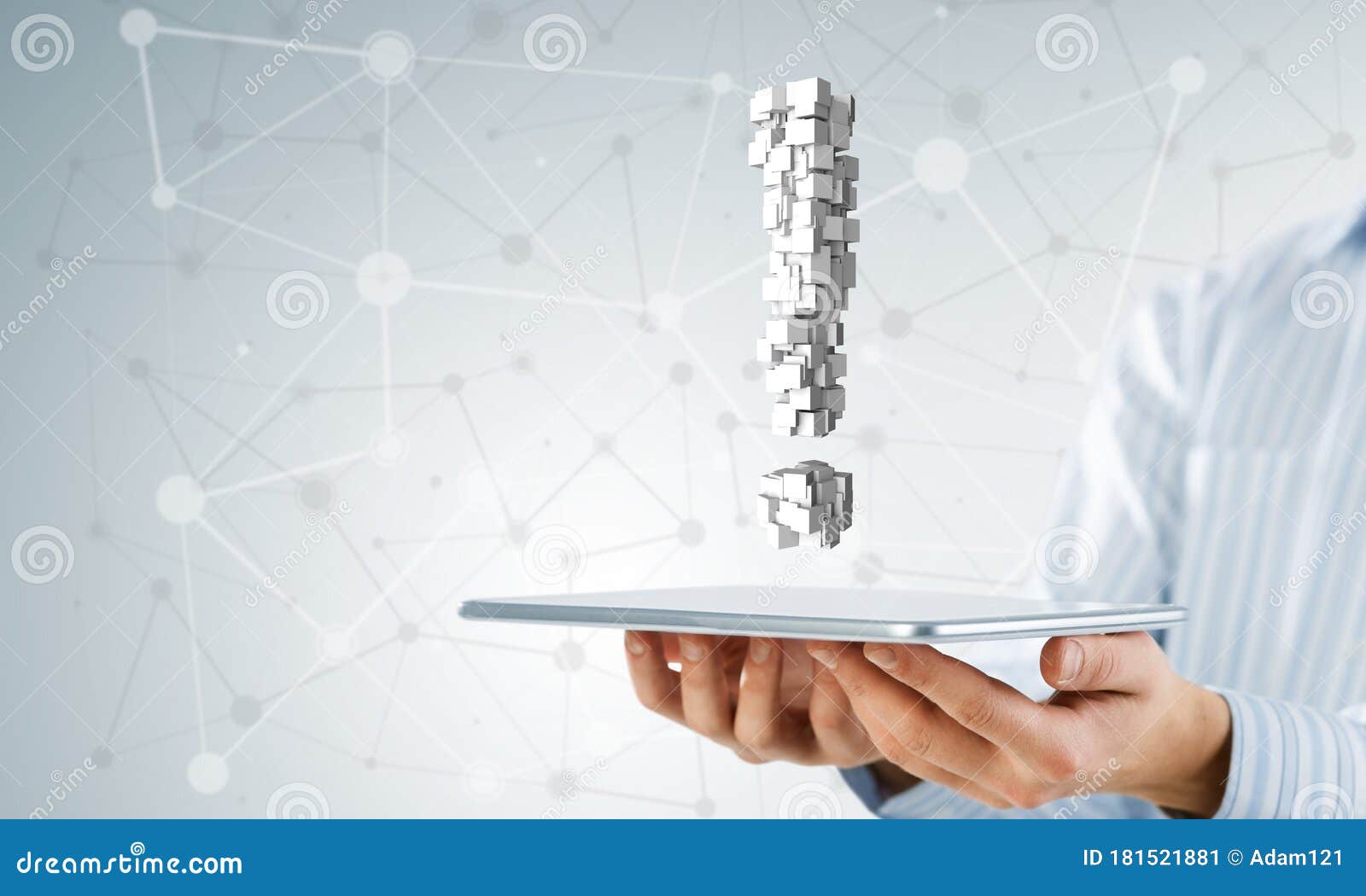 Exclamation Mark and Tablet Stock Image - Image of screen, computer ...