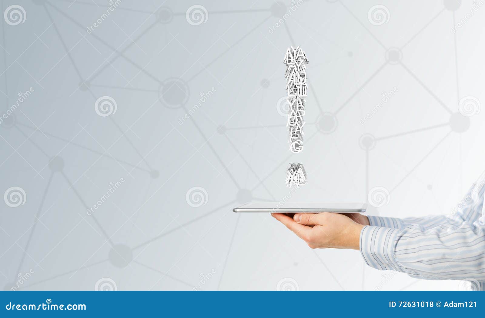 Exclamation Mark and Tablet Stock Photo - Image of formal, white: 72631018