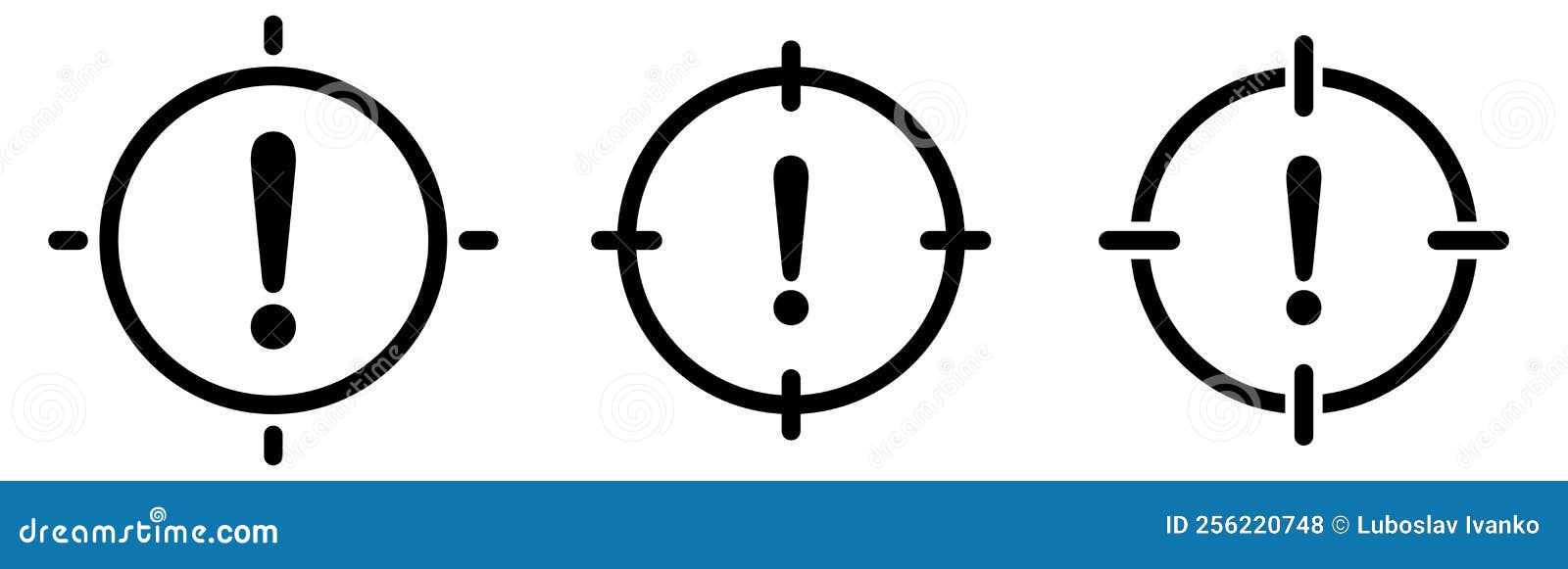 Exclamation Mark in Target Crosshair. Caution or Warning Sign Stock ...