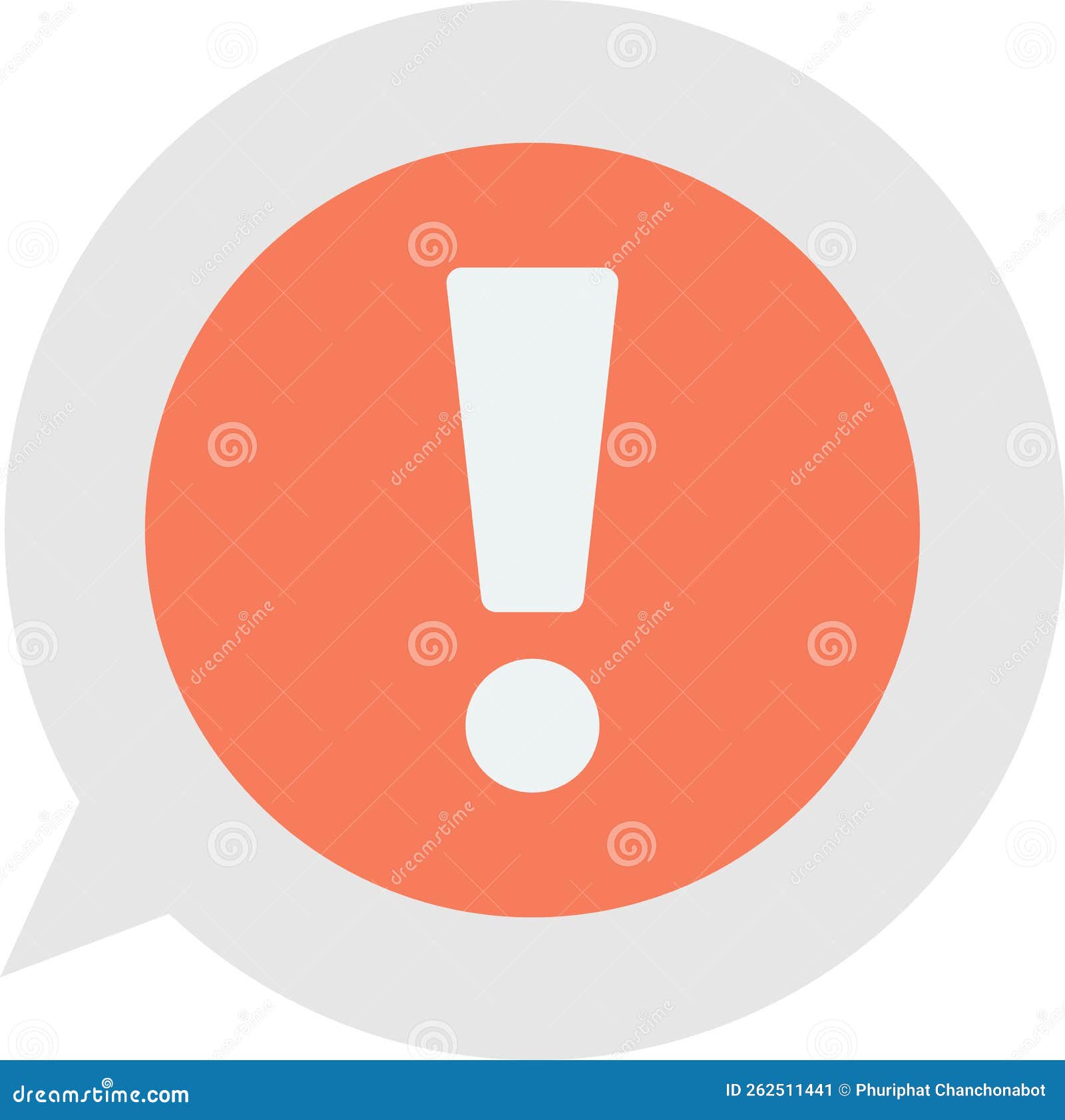 Exclamation Mark on Text Box Illustration in Minimal Style Stock Vector ...