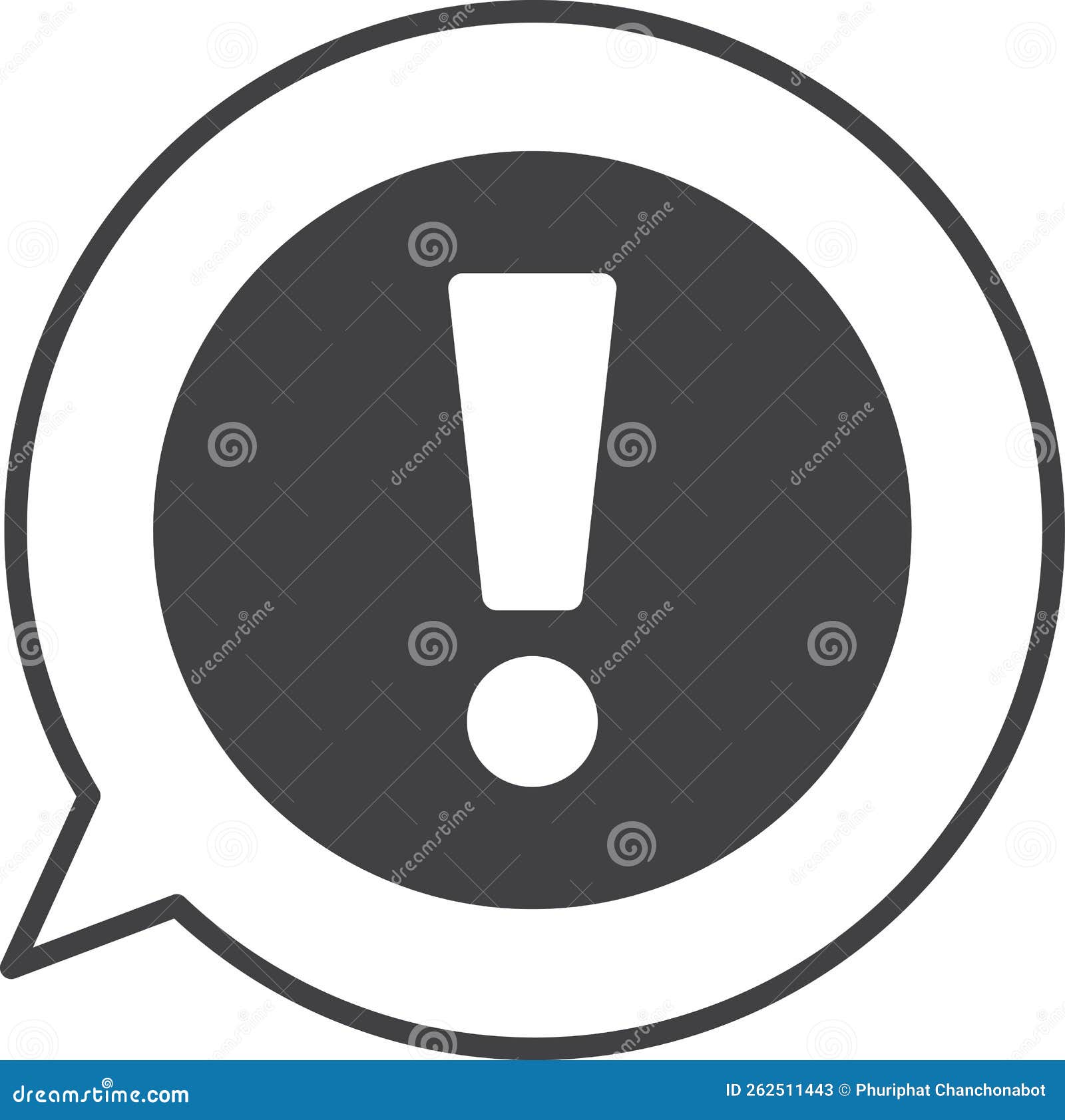 Exclamation Mark on Text Box Illustration in Minimal Style Stock Vector ...