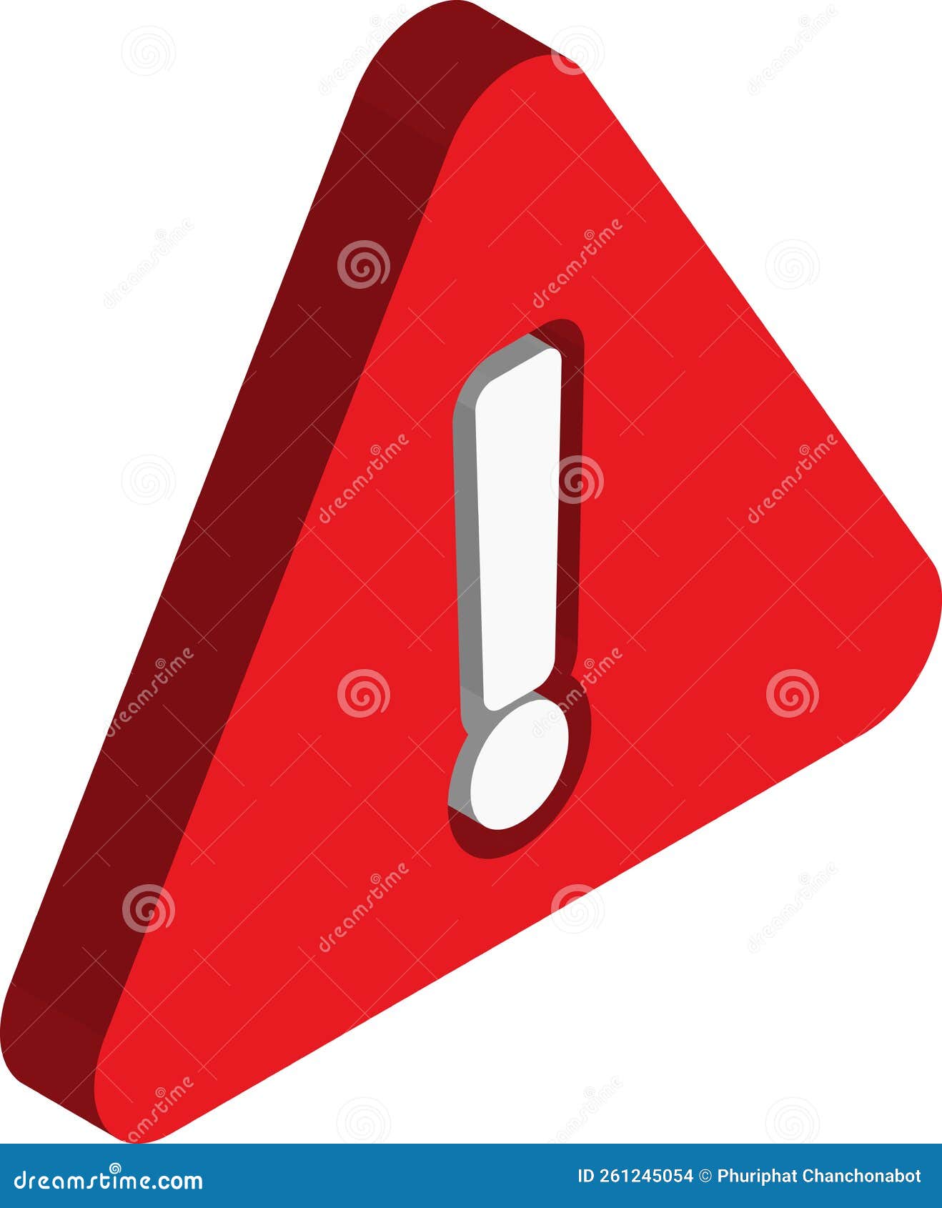 Exclamation Mark in Triangle Illustration in 3D Isometric Style Stock ...