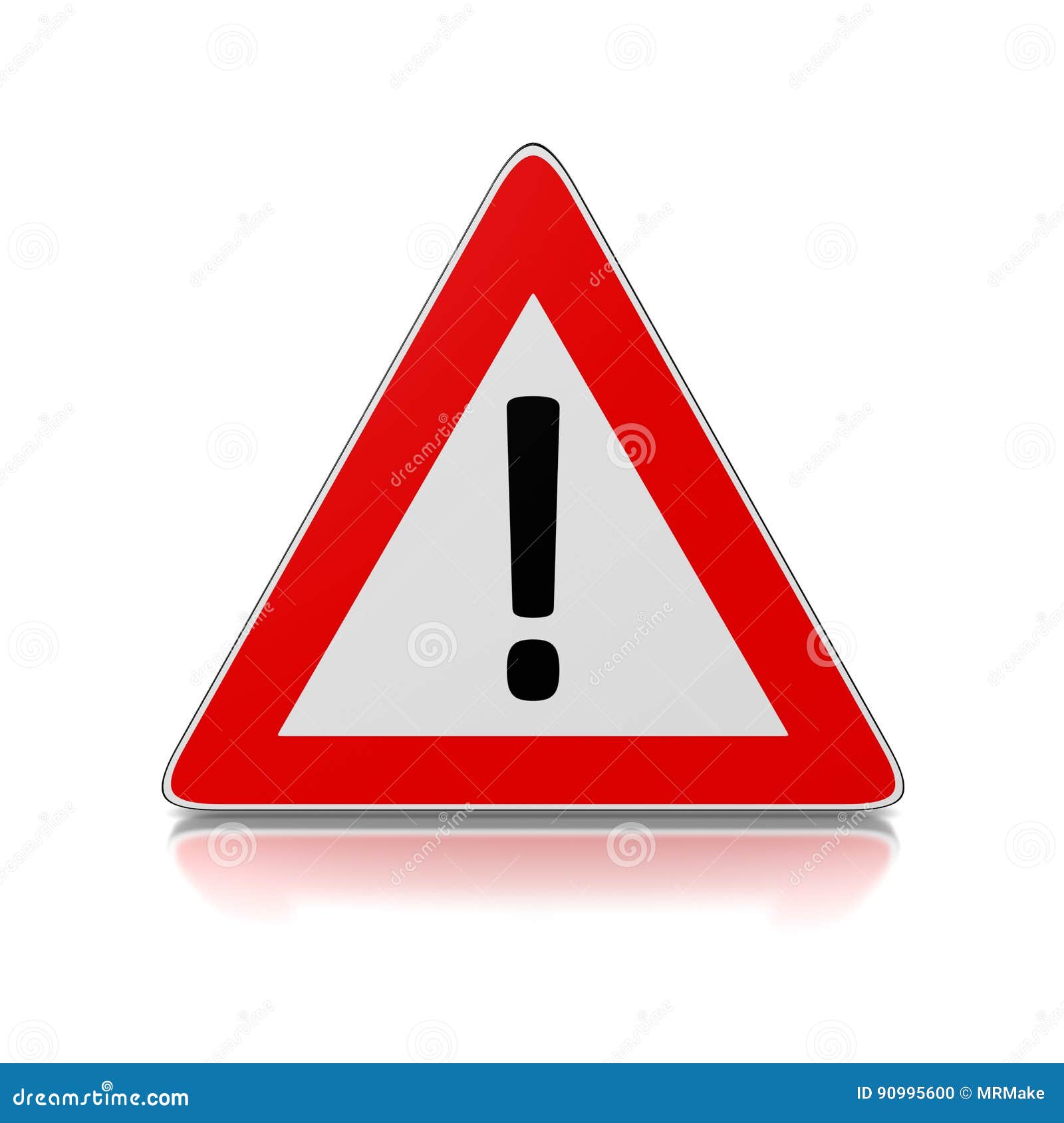 Exclamation Mark Triangle Road-Sign Stock Illustration - Illustration ...