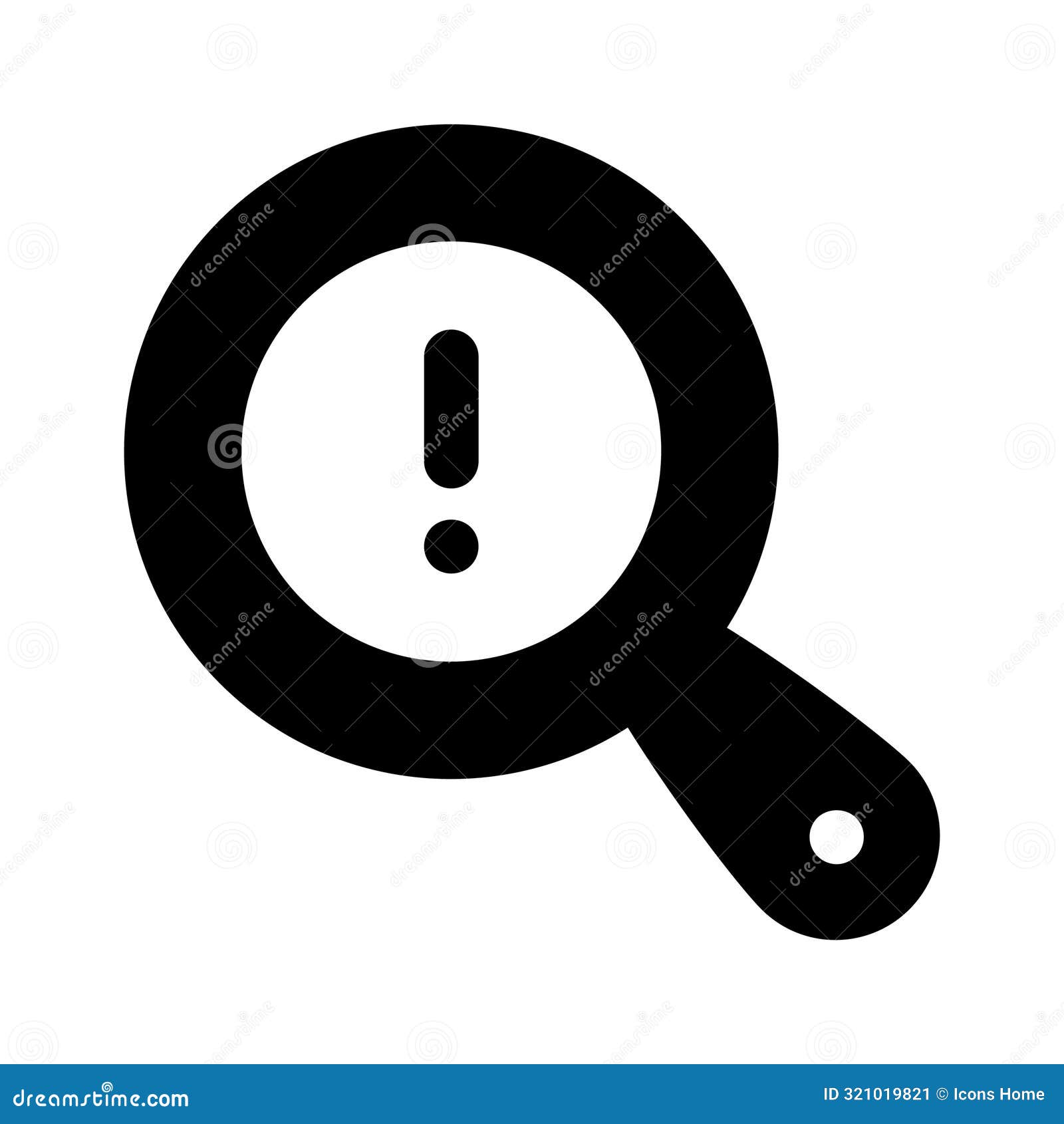 Exclamation Mark Under Magnifier Denoting Icon of Threat Detection ...