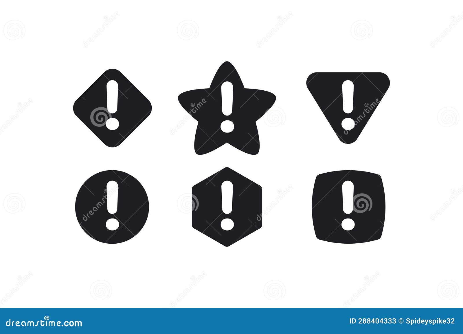 Exclamation Mark in Various Shape. Isolated Vector Illustration Stock ...