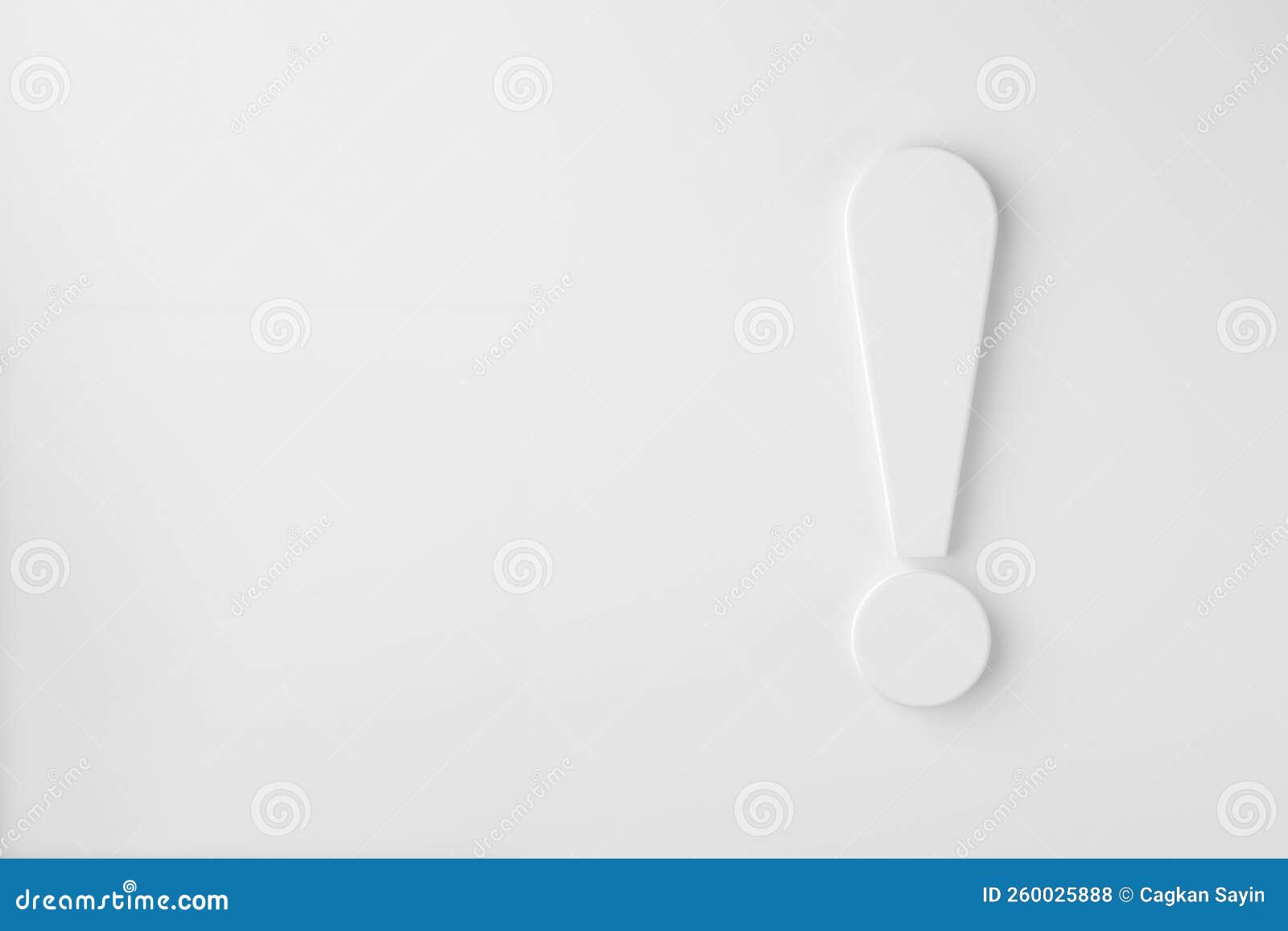 Exclamation Mark on White Background with Copy Space Stock Illustration ...