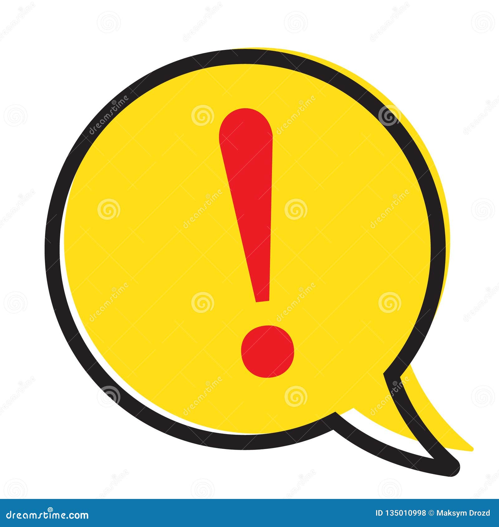 Exclamation Mark in Yellow Speech Bubble, Warning Attention Sign Vector ... Exclamation Mark in Yellow Speech Bubble, Warning Attention Sign Vector ...