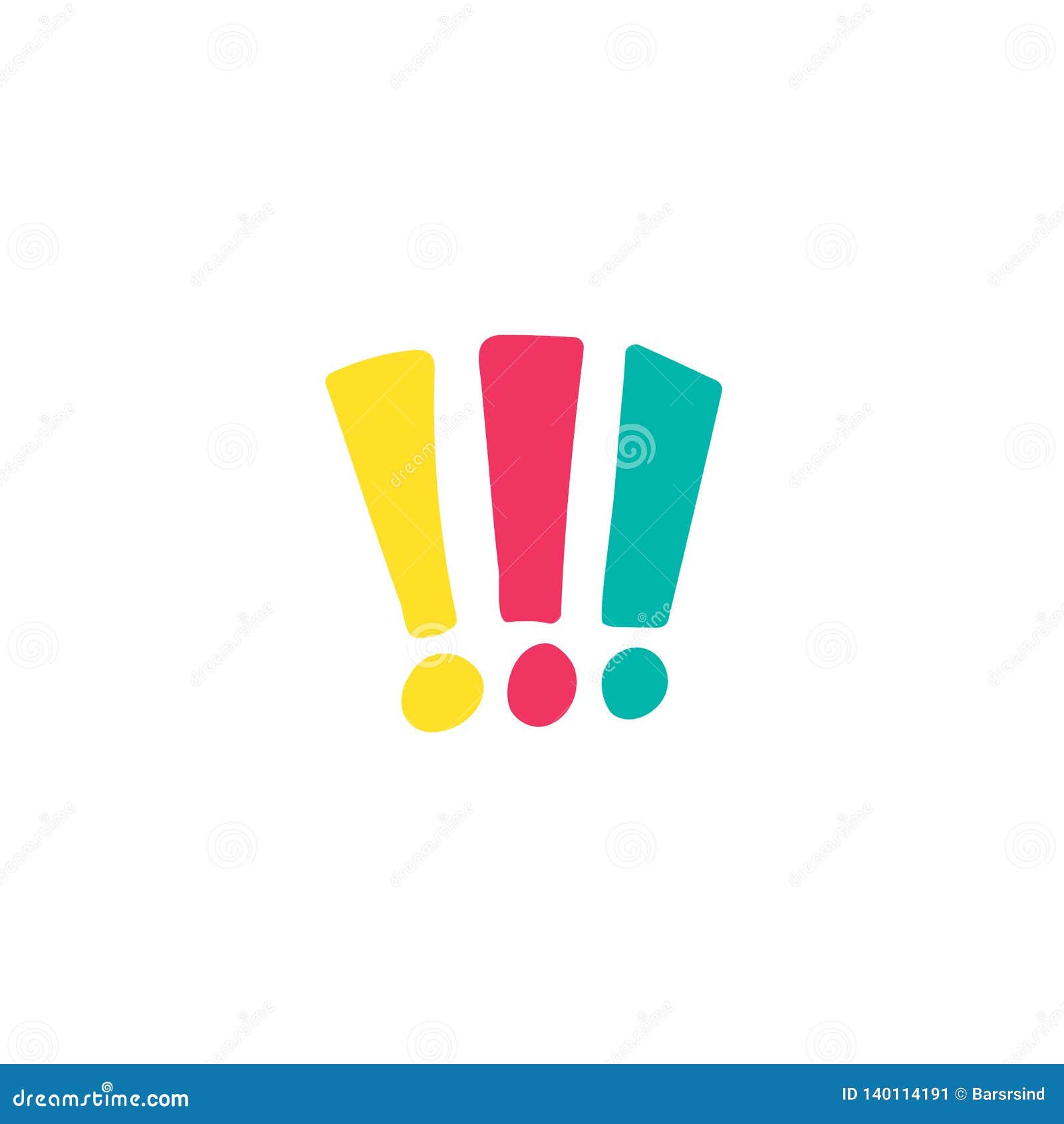 Exclamation Marks Hand Drawn Multicolor Illustration Stock Vector ...
