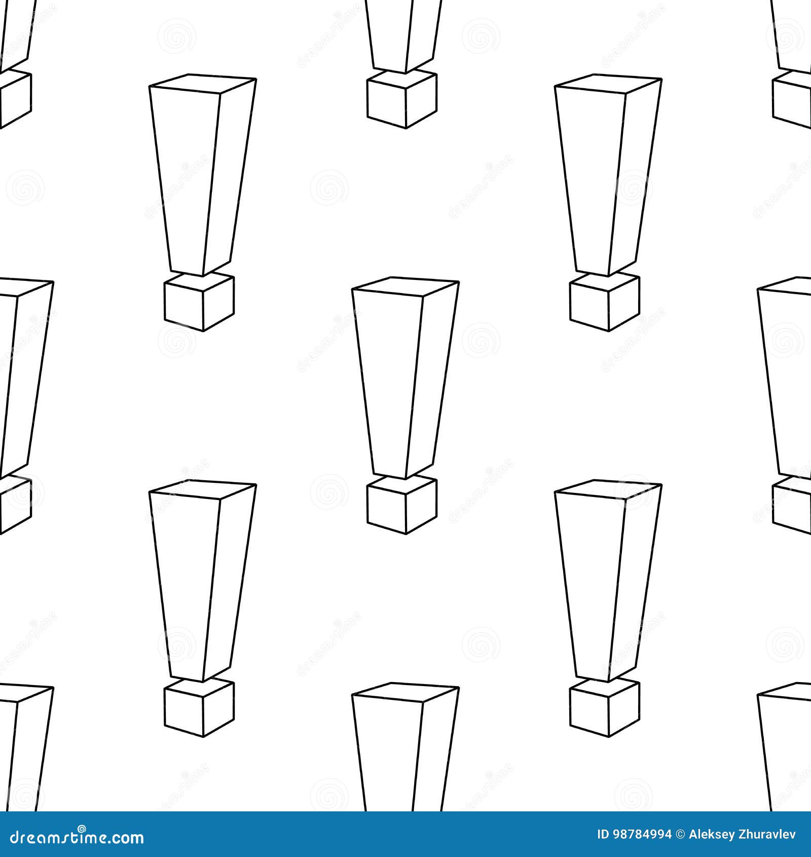 Exclamation Marks Repetition. Abstract Seamless Pattern Background on ...