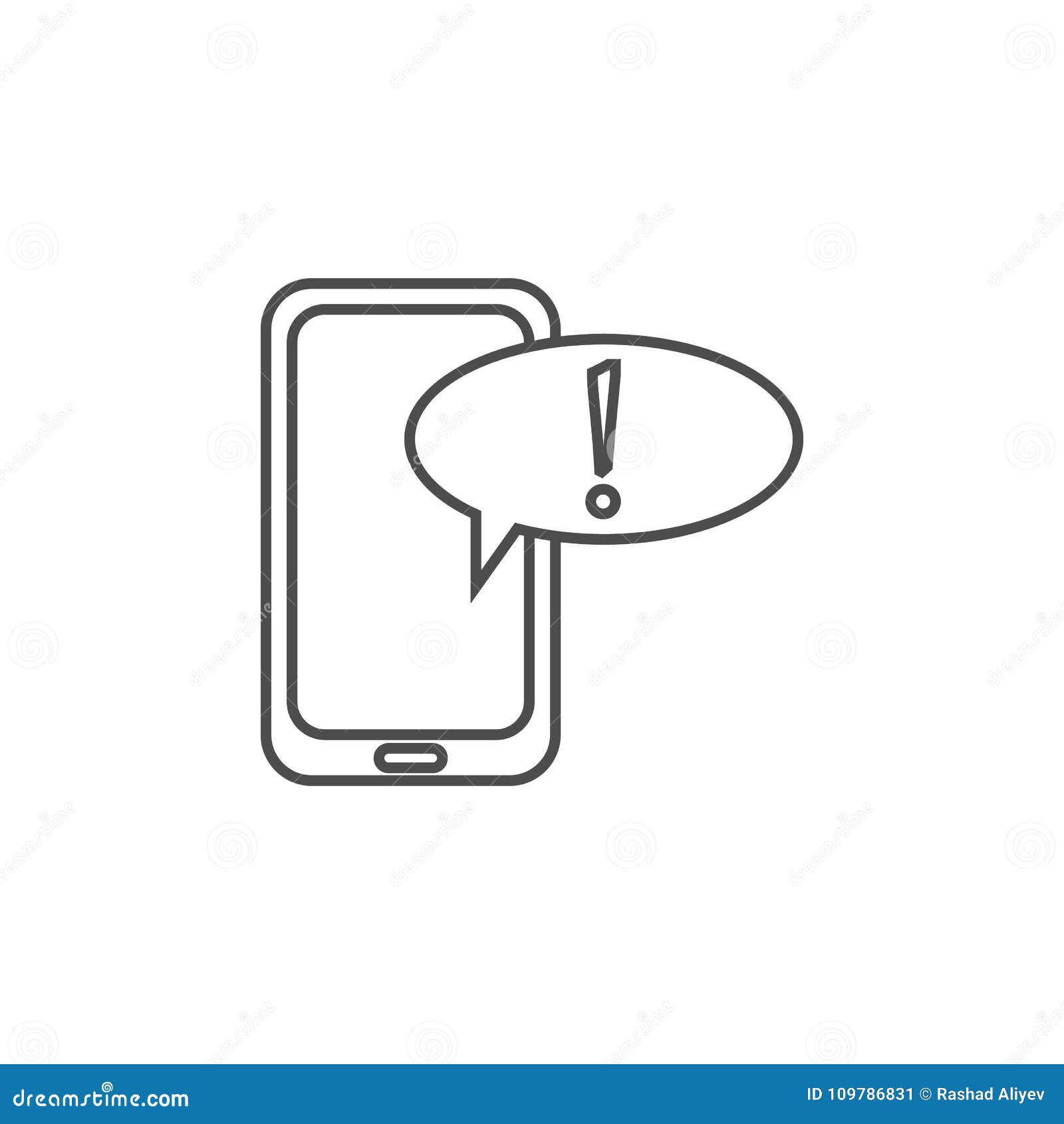 Exclamation Message on Smartphone Icon. Element for Mobile Concept and ...