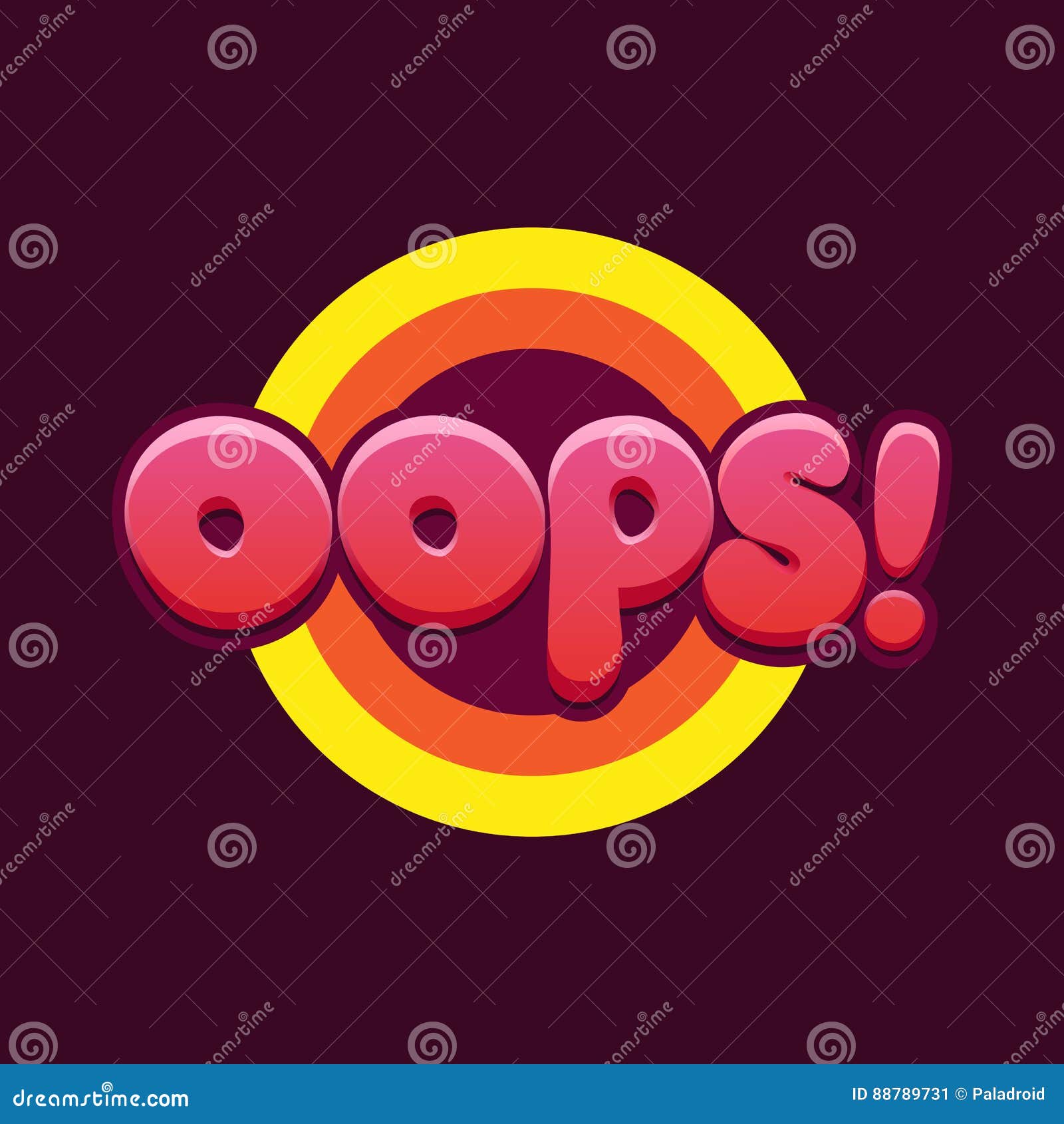 Exclamation Oops! for Candy Wrapper or a Poster Stock Vector ...