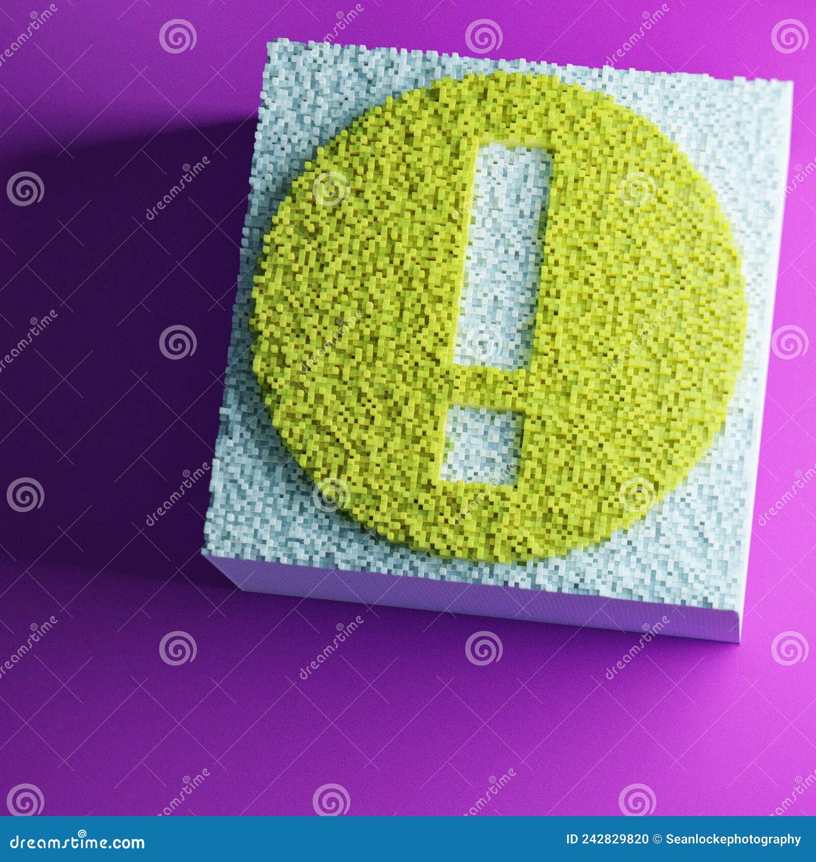 Exclamation Point in 3d Blocke Stock Illustration - Illustration of ...