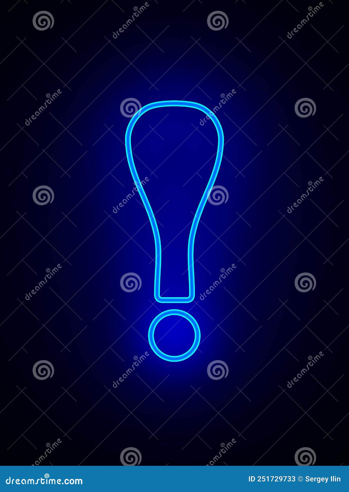 Exclamation Point on Dark Background. 3D Illustration Stock ...