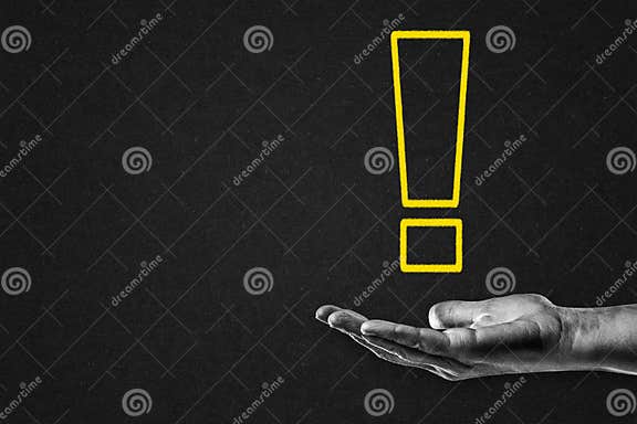Exclamation Point on Hand stock image. Image of beware - 324951369