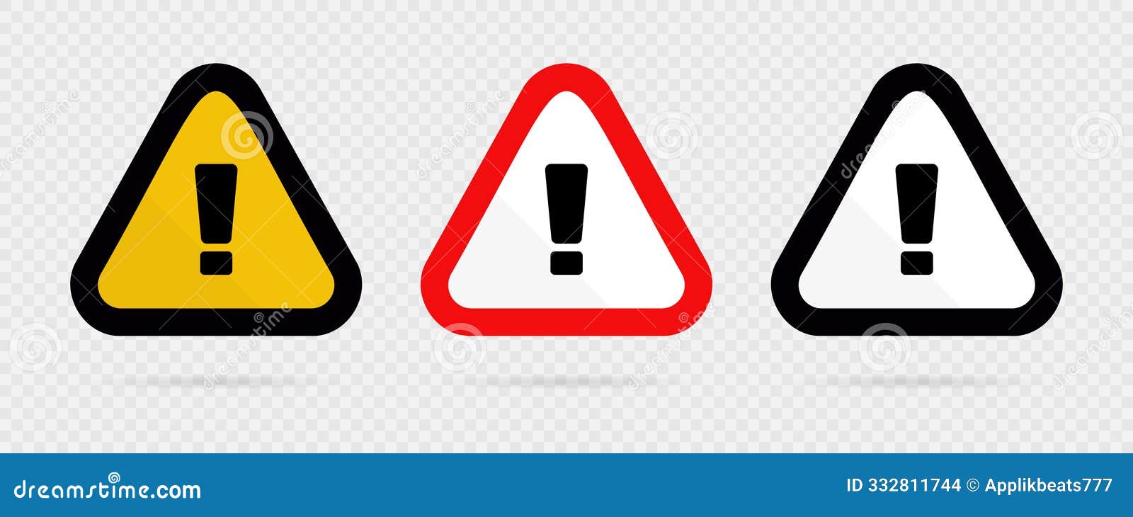 Exclamation Point Hazard Sign Collection. Set of Danger Sign Stock ...