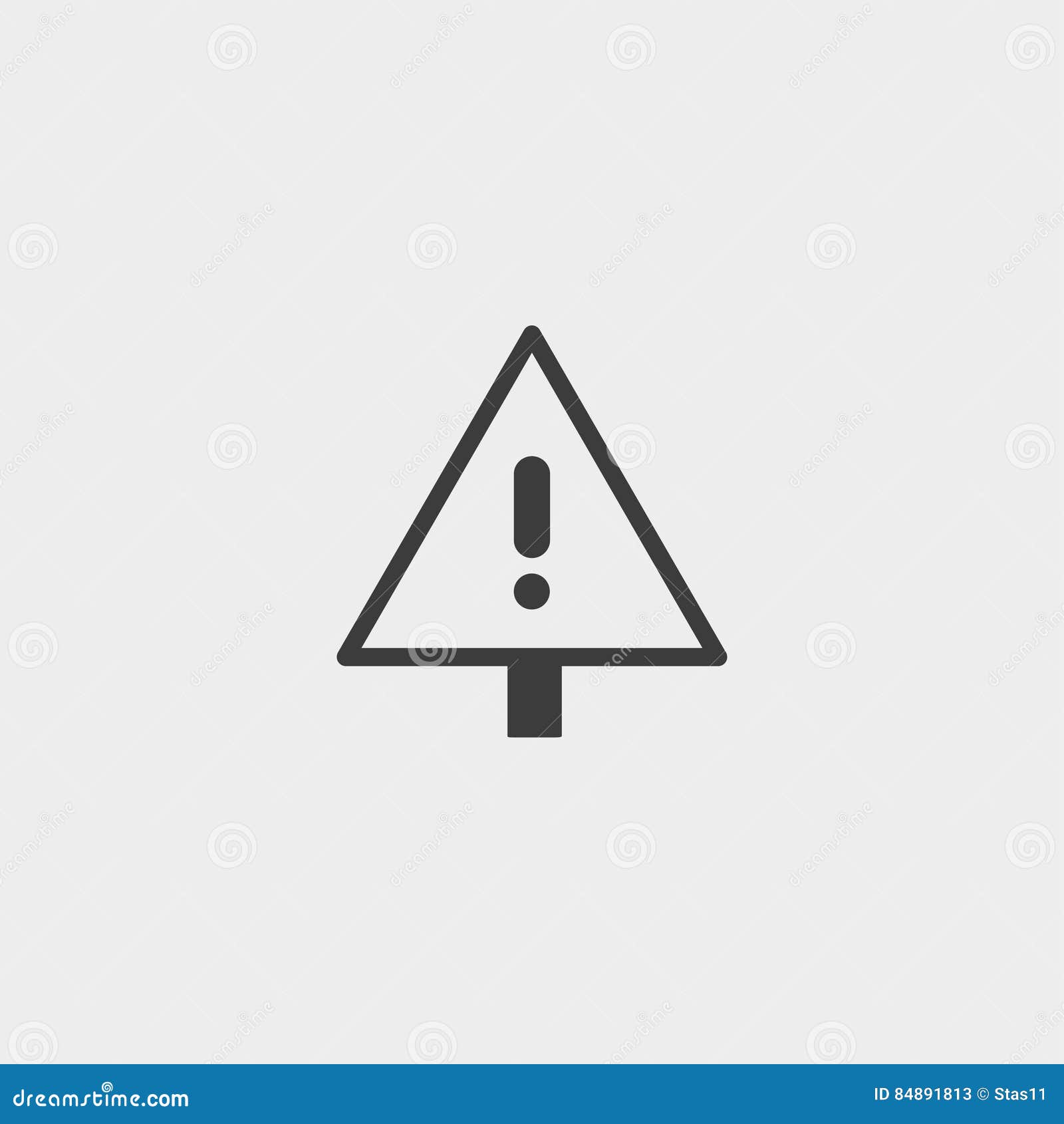 Exclamation Point Icon in a Flat Design in Black Color. Vector ...