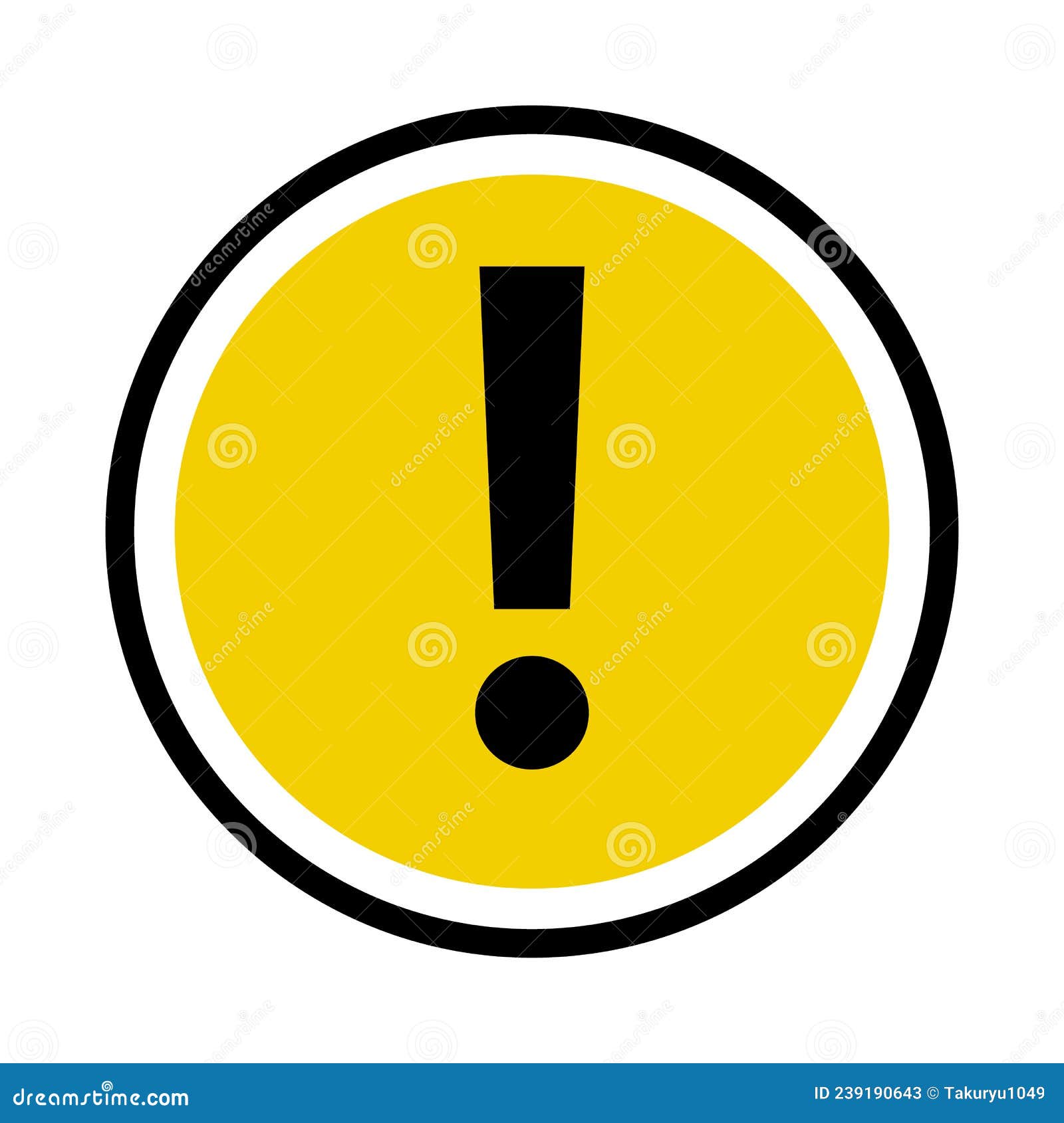 Exclamation Point Icon on a Yellow Circle Background. Caution Sign ...