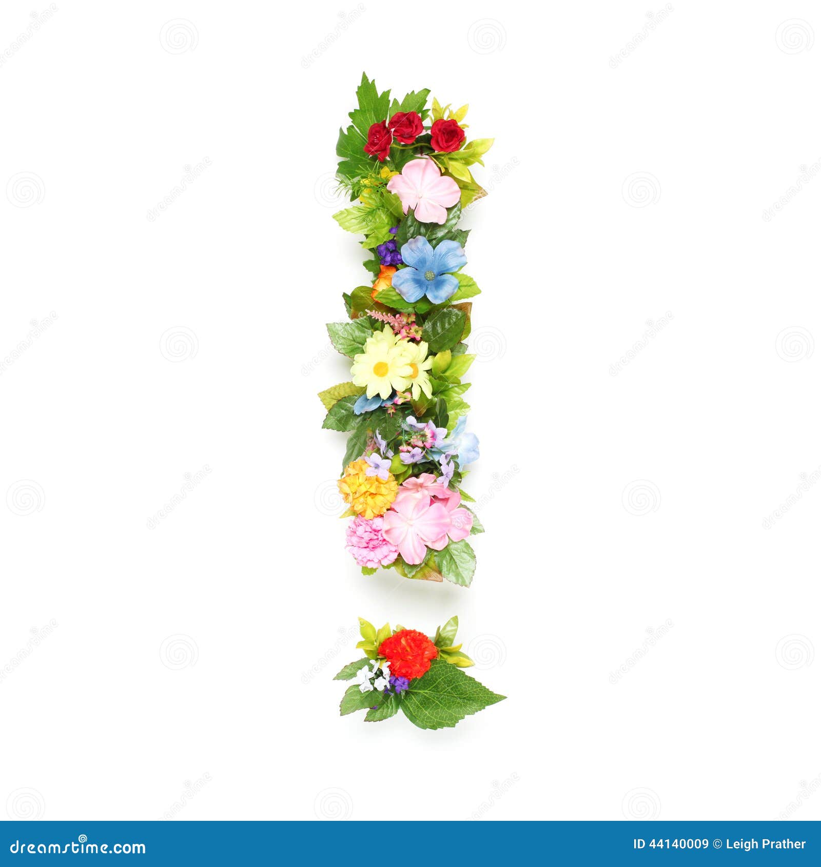 Exclamation Point Made of Leaves & Flowers Stock Image - Image of ...