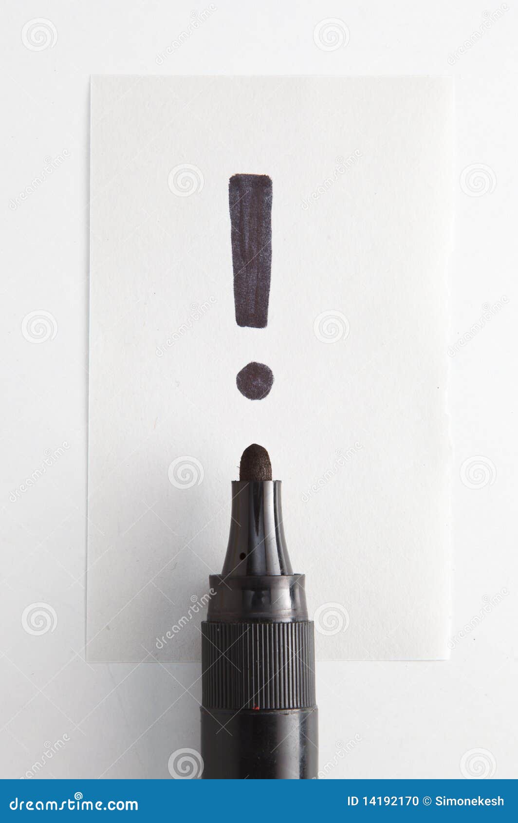 Exclamation Point Over a Pen Stock Photo - Image of isolated, message ...